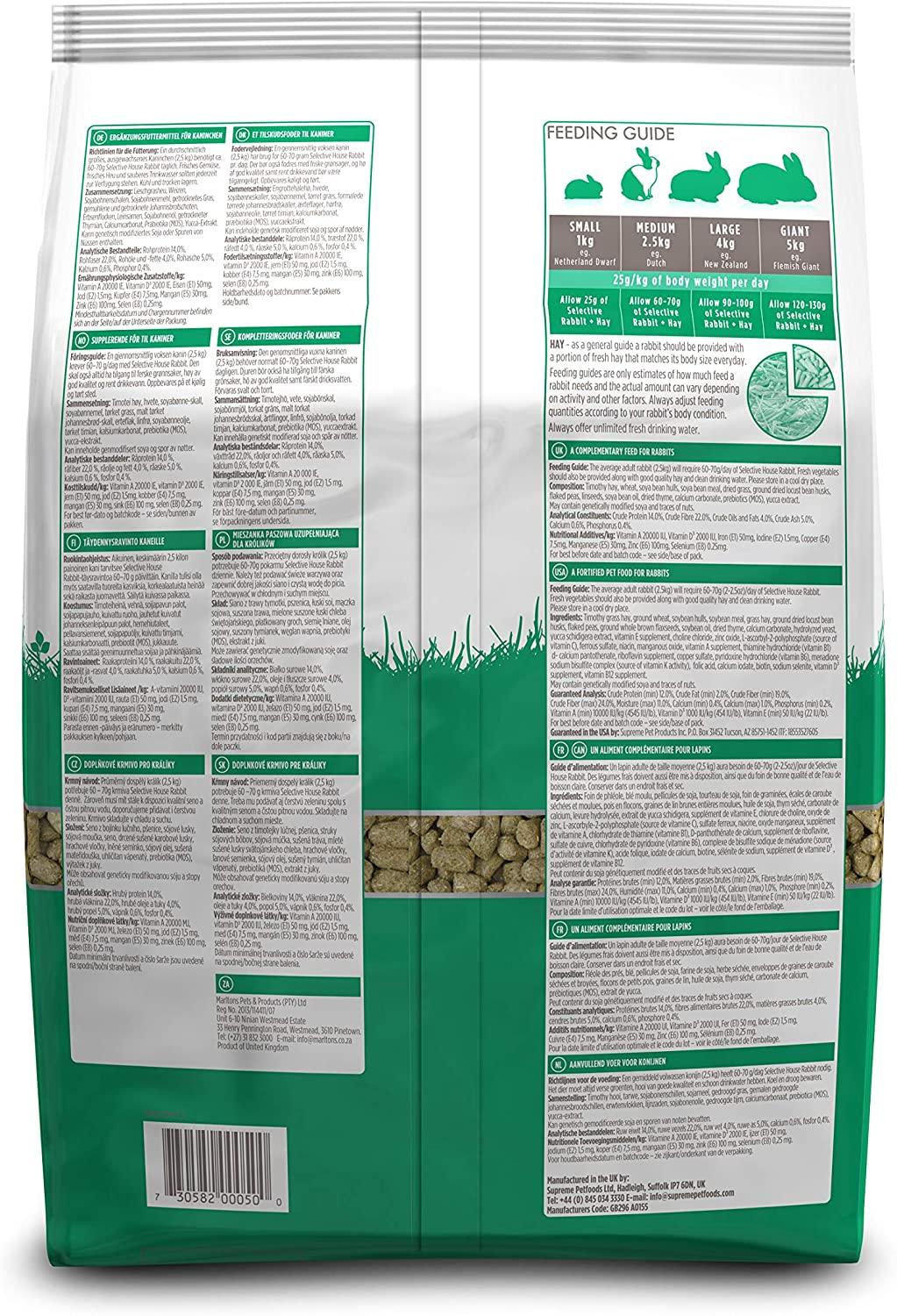 Supreme Petfoods Science Selective House Rabbit Food, Brown