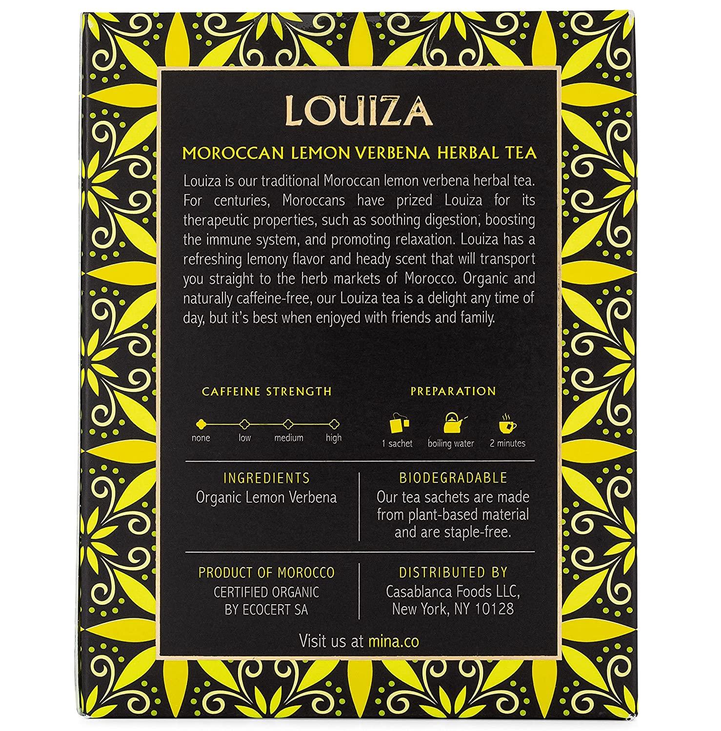 Organic Moroccan Lemon Verbena Herbal Tea Bags - 15 Biodegradable ...