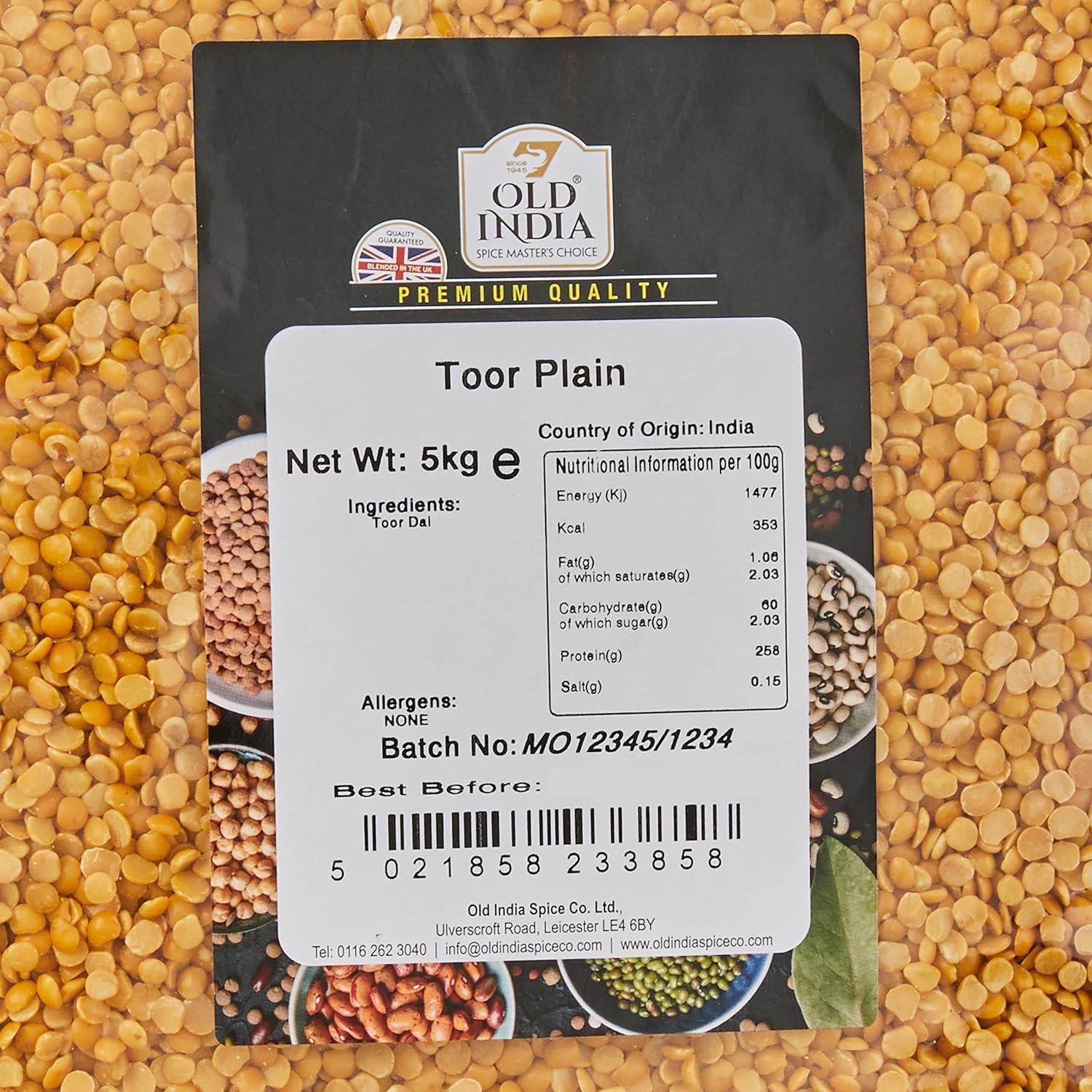 Old India Toor Plain 5kg - Premium Quality Toor Dal for Authentic ...
