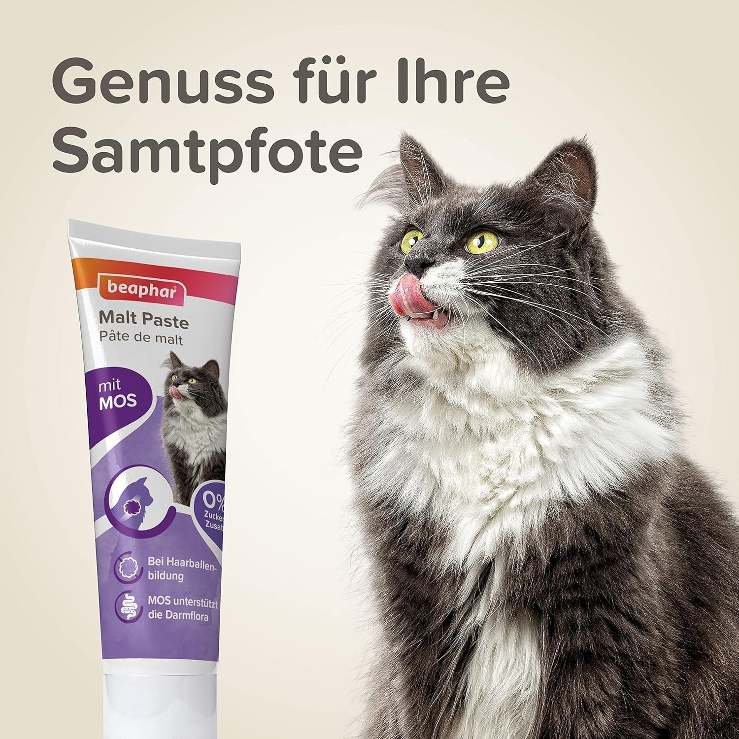 Beaphar Malt Paste for Cats - Hairball Control & Digestive Support ...