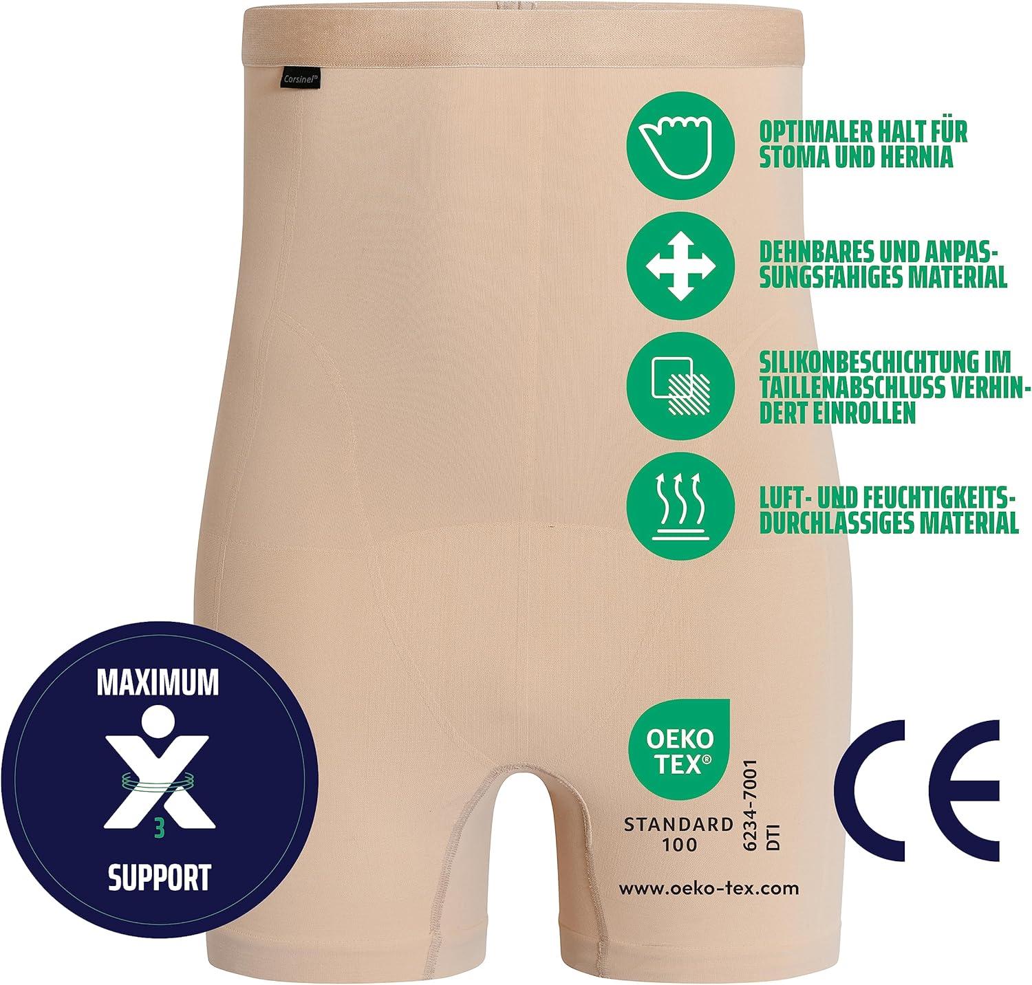 Corsinel Support Linen High Men's Boxer Shorts for Stoma & Hernia ...