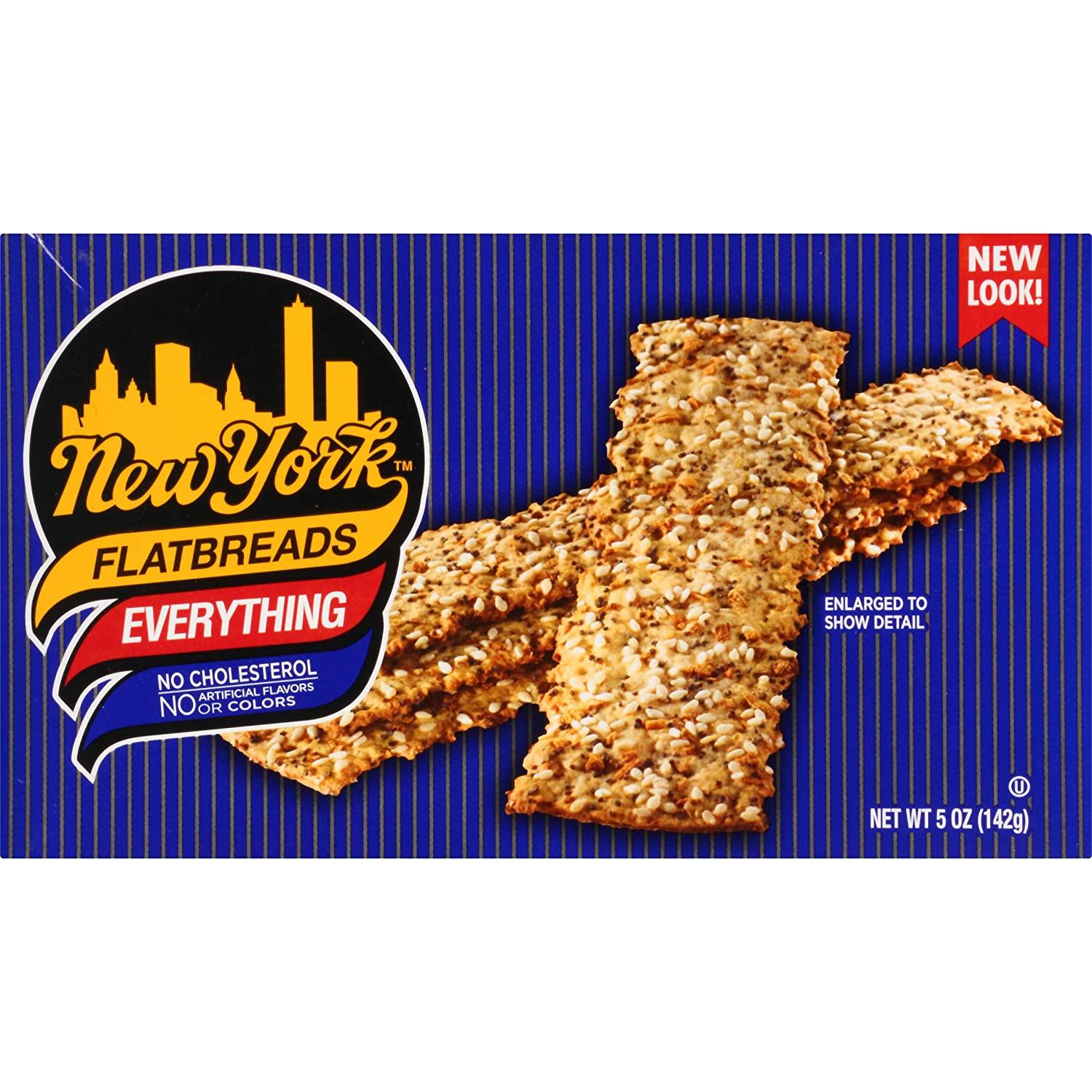 New York All Natural Flatbreads Everything 5 oz (Pack of 12) - Premium ...