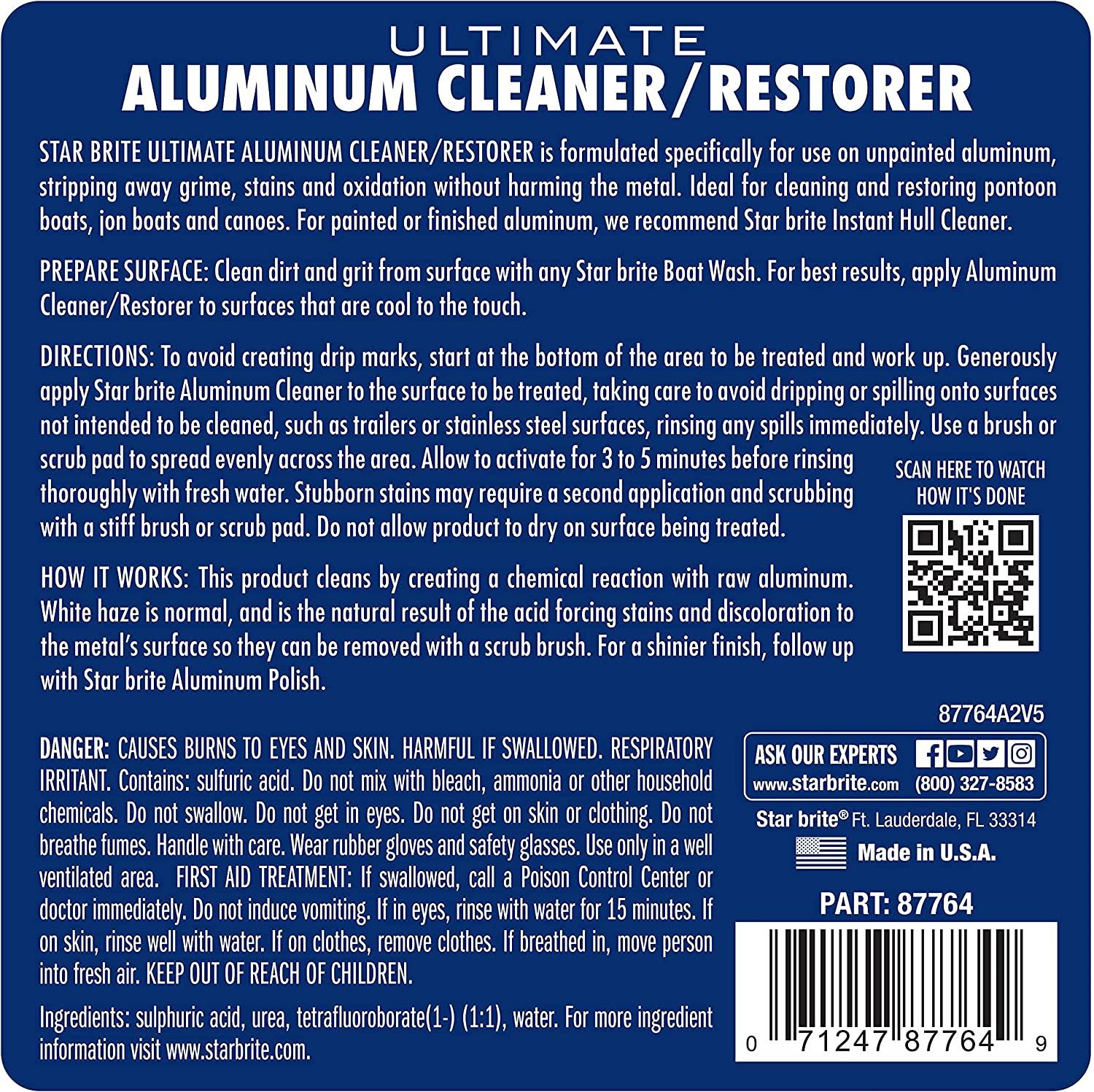STAR BRITE Ultimate Aluminum Cleaner & Restorer - 64oz with Sprayer ...