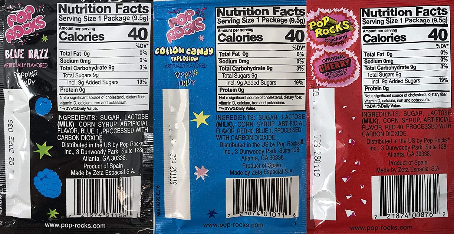 Pop Rocks Crackling Candy Variety Pack of 72 Classic Popping Candy ...