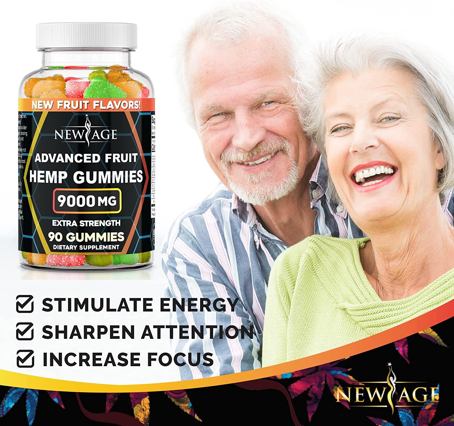 New Age Naturals 9000mg Hemp Gummies 3-Pack - Fruit Flavored Infused ...