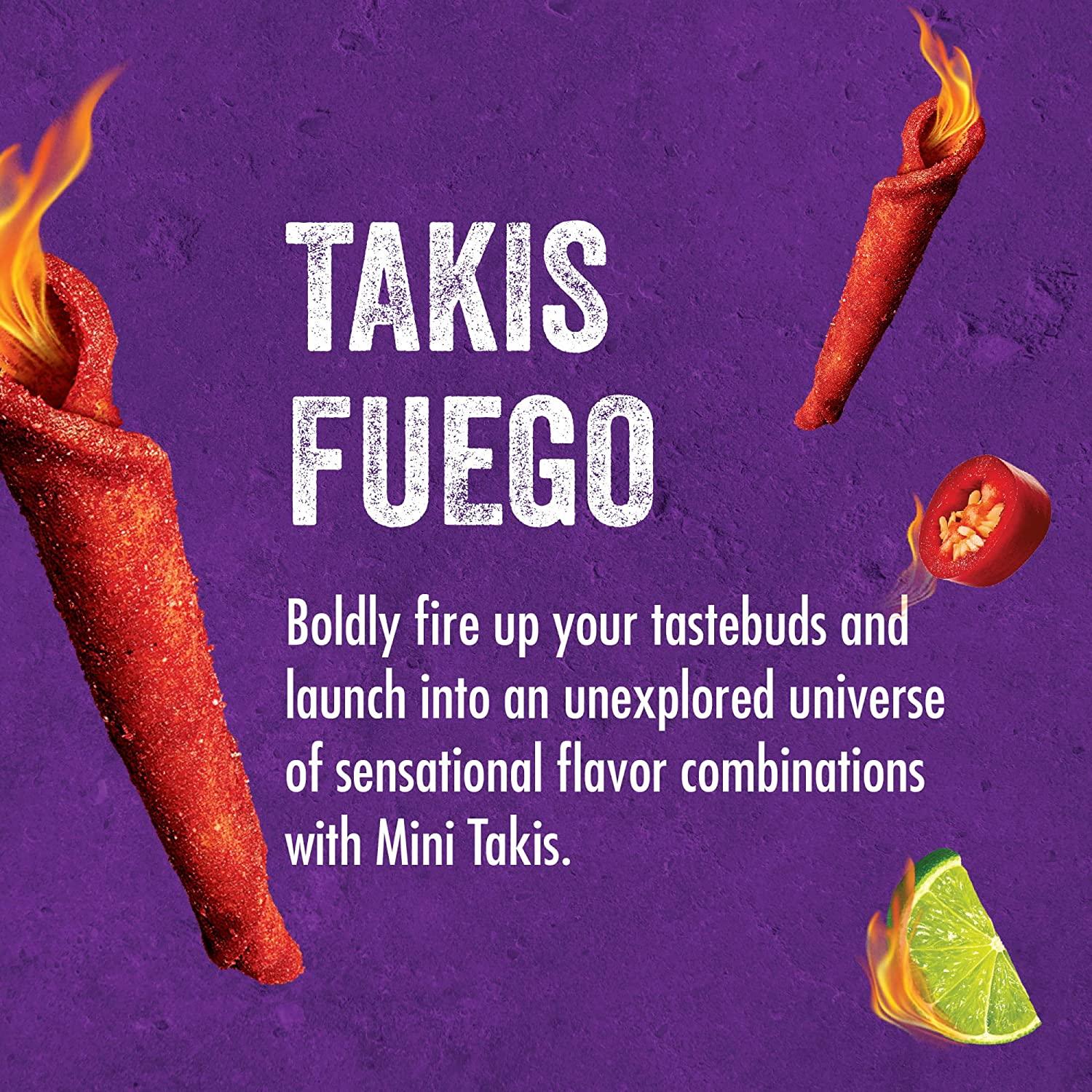 Takis Mini Fuego Rolled Tortilla Chips - 25 Snack Packs | Hot Chili ...