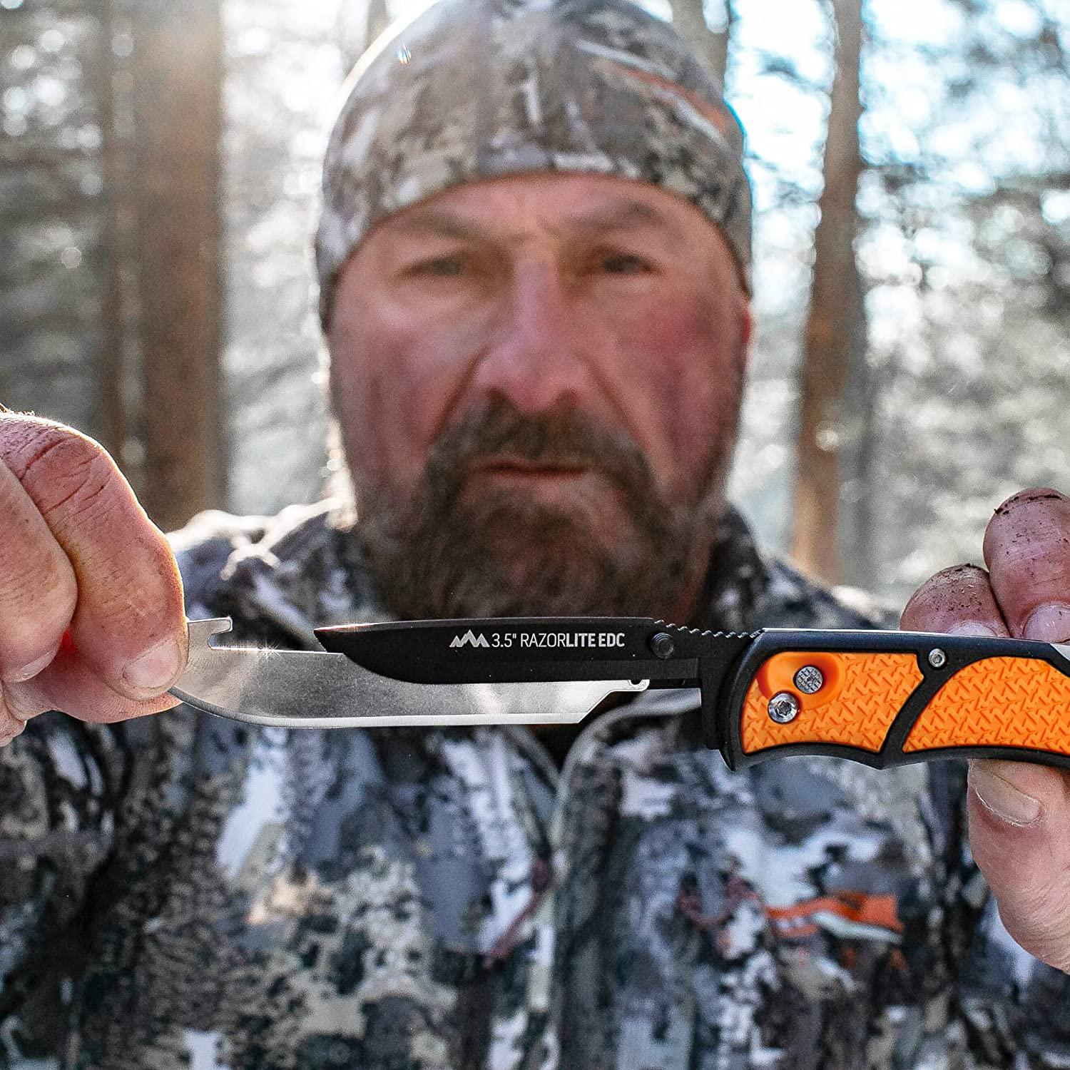 Outdoor Edge 3.5 RazorLite EDC Folding Knife - Orange, 6 Replaceable ...