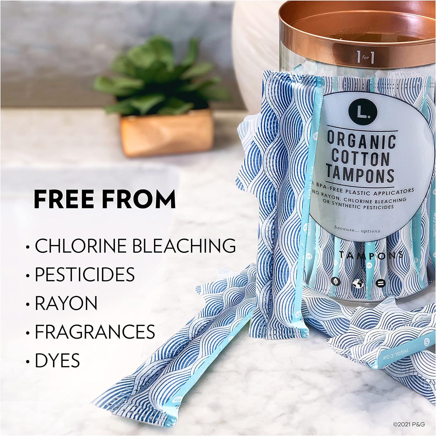 Organic Cotton Tampons - Super 30 ct | Eco-Friendly Feminine Care | Buy ...