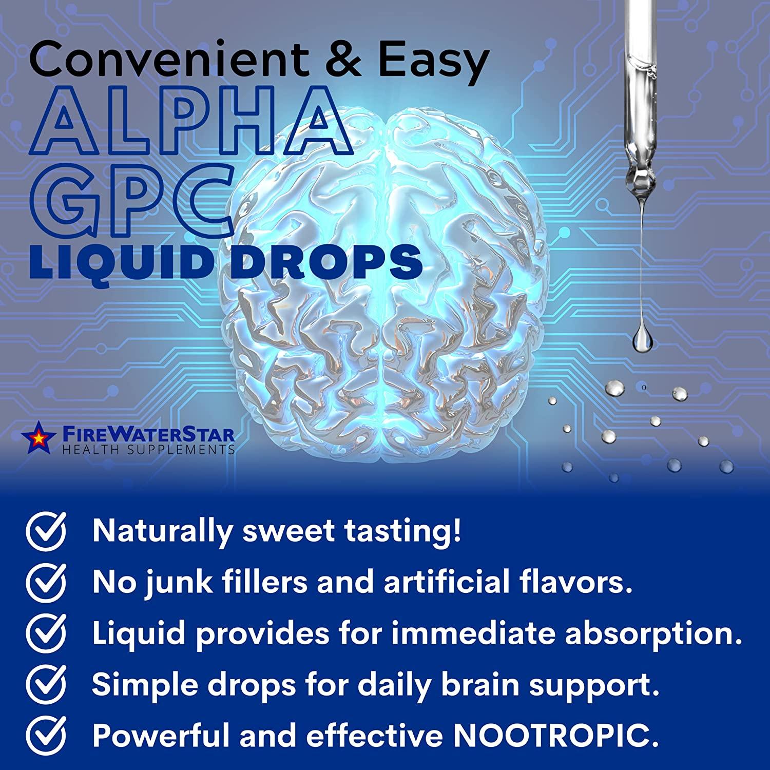 Alpha GPC Liquid Drops 300mg - 2oz - 30 Day Supply | 99% Pure L-Alpha ...