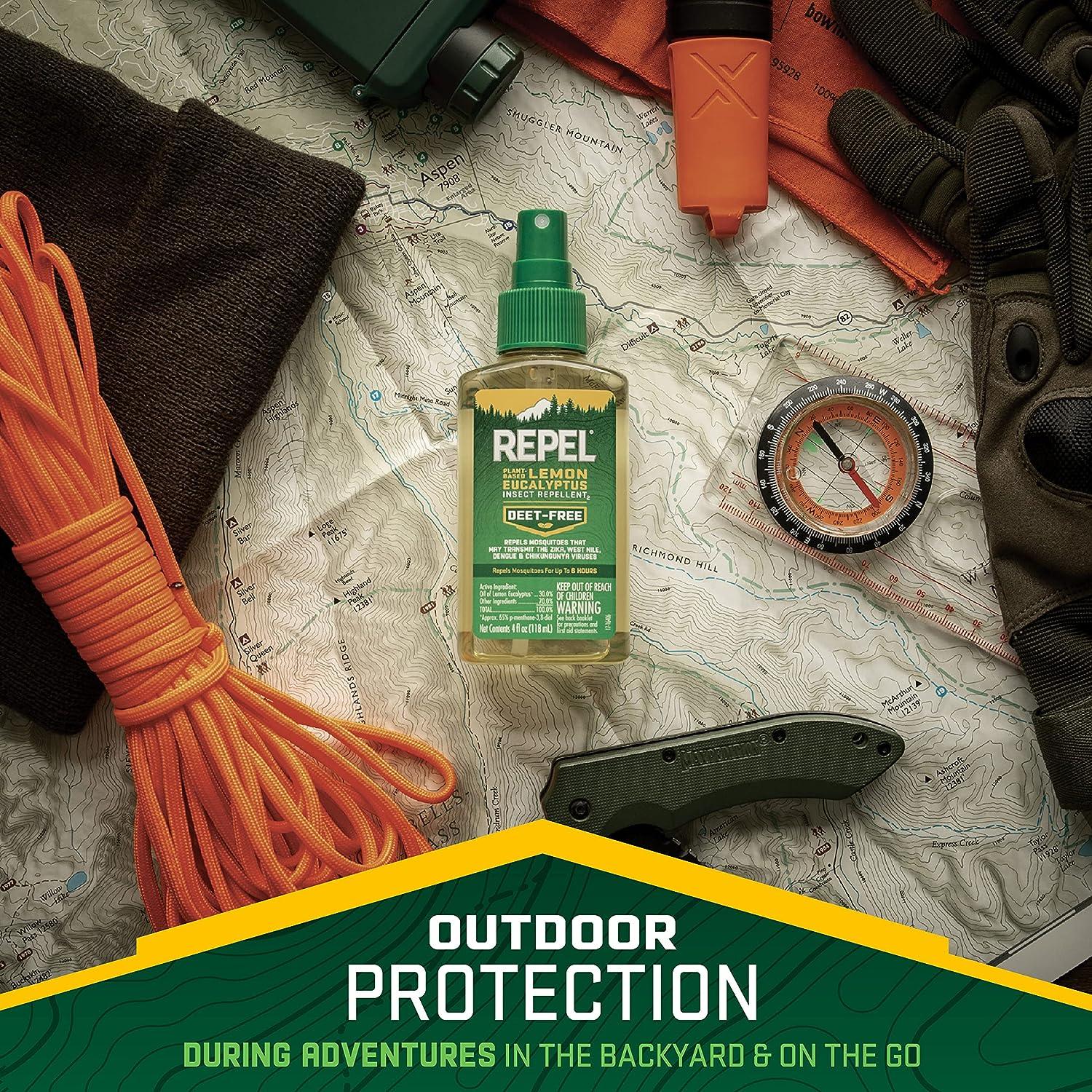 Repel Plant-Based Lemon Eucalyptus Insect Repellent Pump Spray 4-Ounce ...