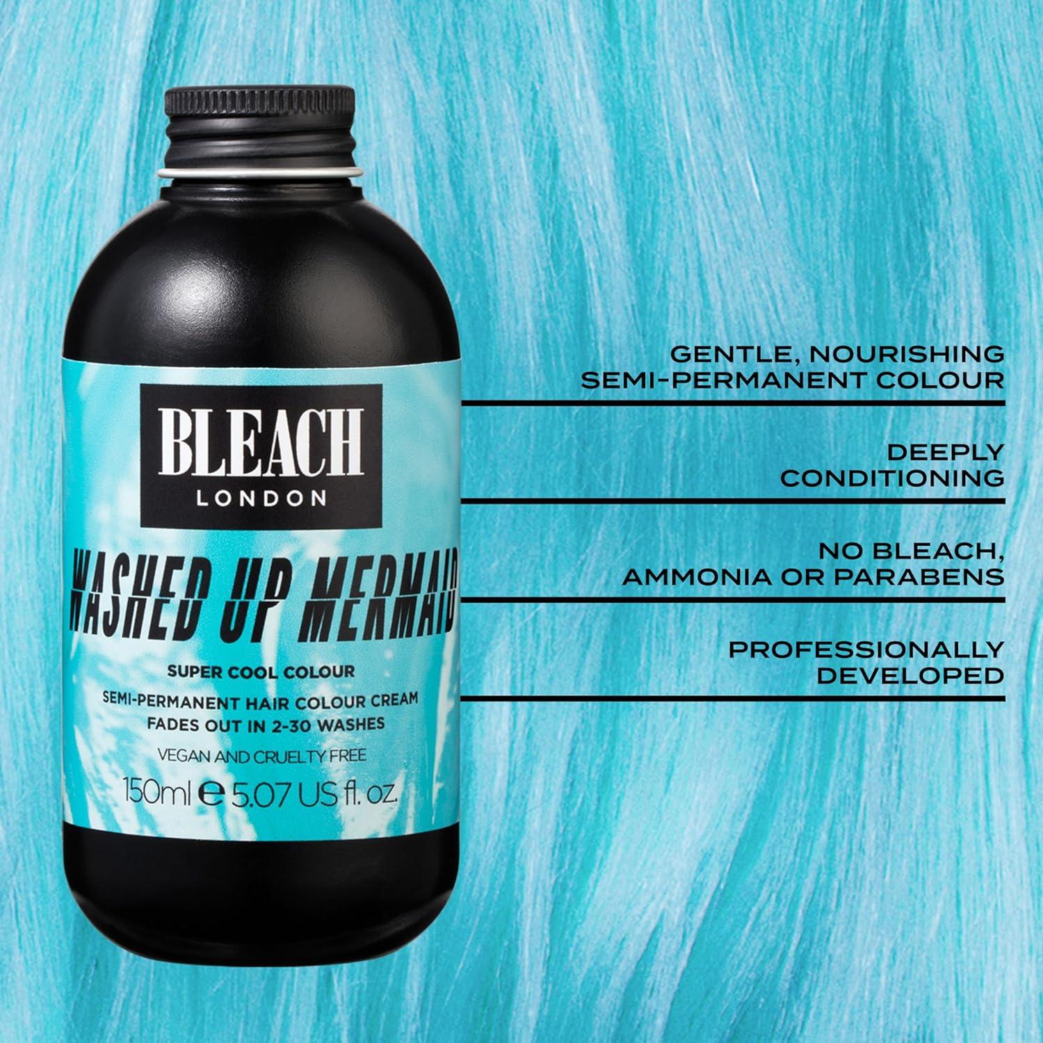 Washed Up Mermaid Bright Turquoise Hair Dye by Bleach London - 150ml ...
