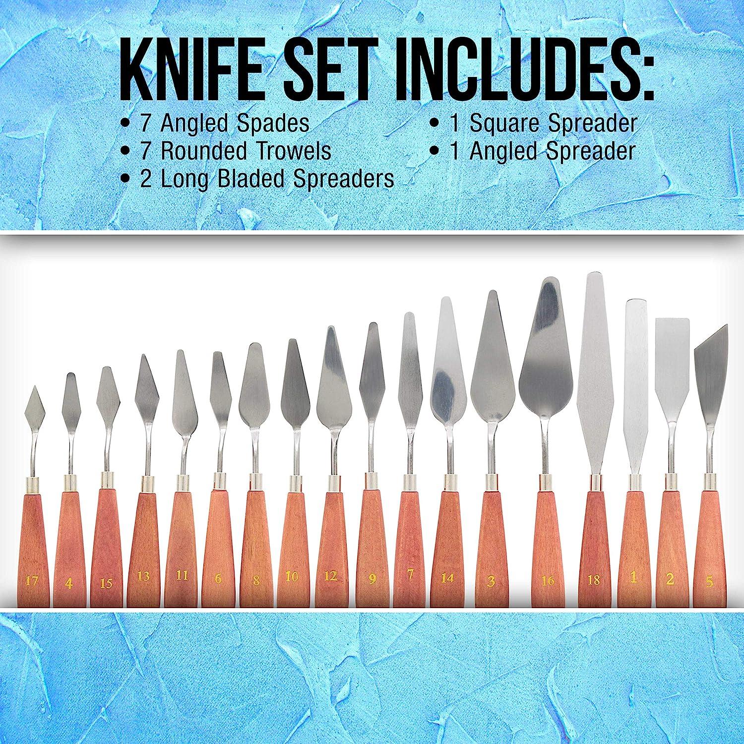U.S. Art Supply 18-Piece Stainless Steel Palette Knife Set - Artist ...