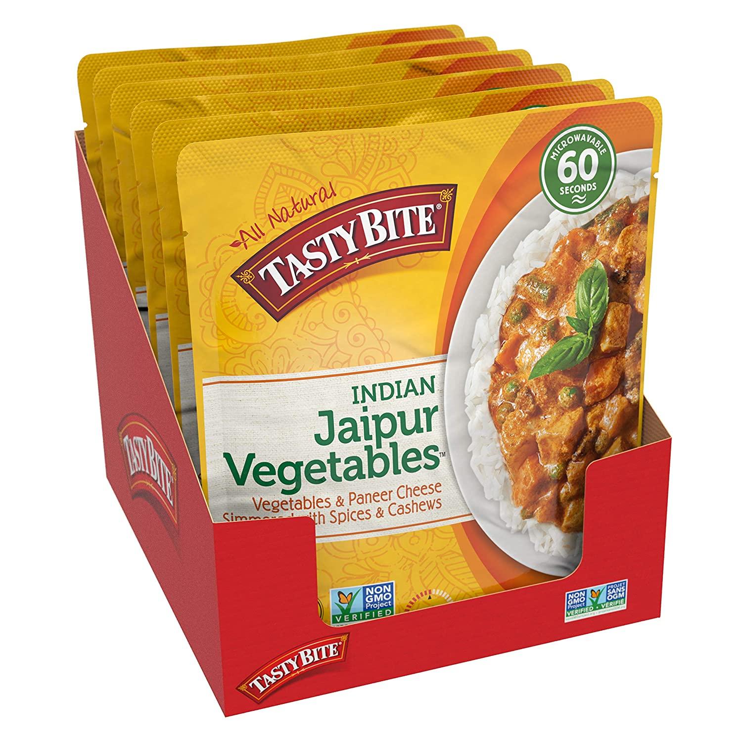 Jaipur Vegetables Ready to Eat - Tasty Bite Indian Entrأ©e, 10 oz Pack of 6