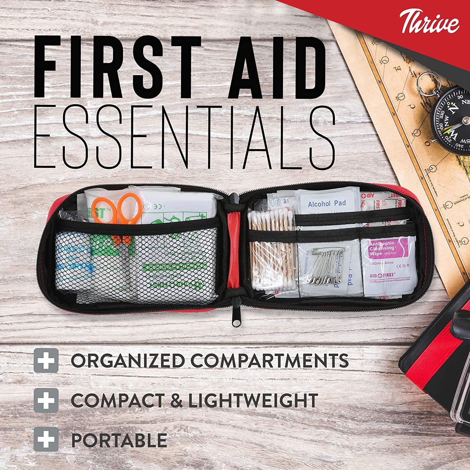 Thrive First Aid Kit - 100 Piece Emergency Medical Supplies Bag for Car ...