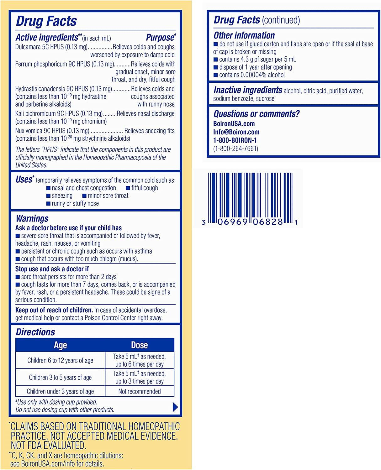 Boiron Chestal Children's Cold & Cough Syrup - Original 6.7 Fl Oz ...