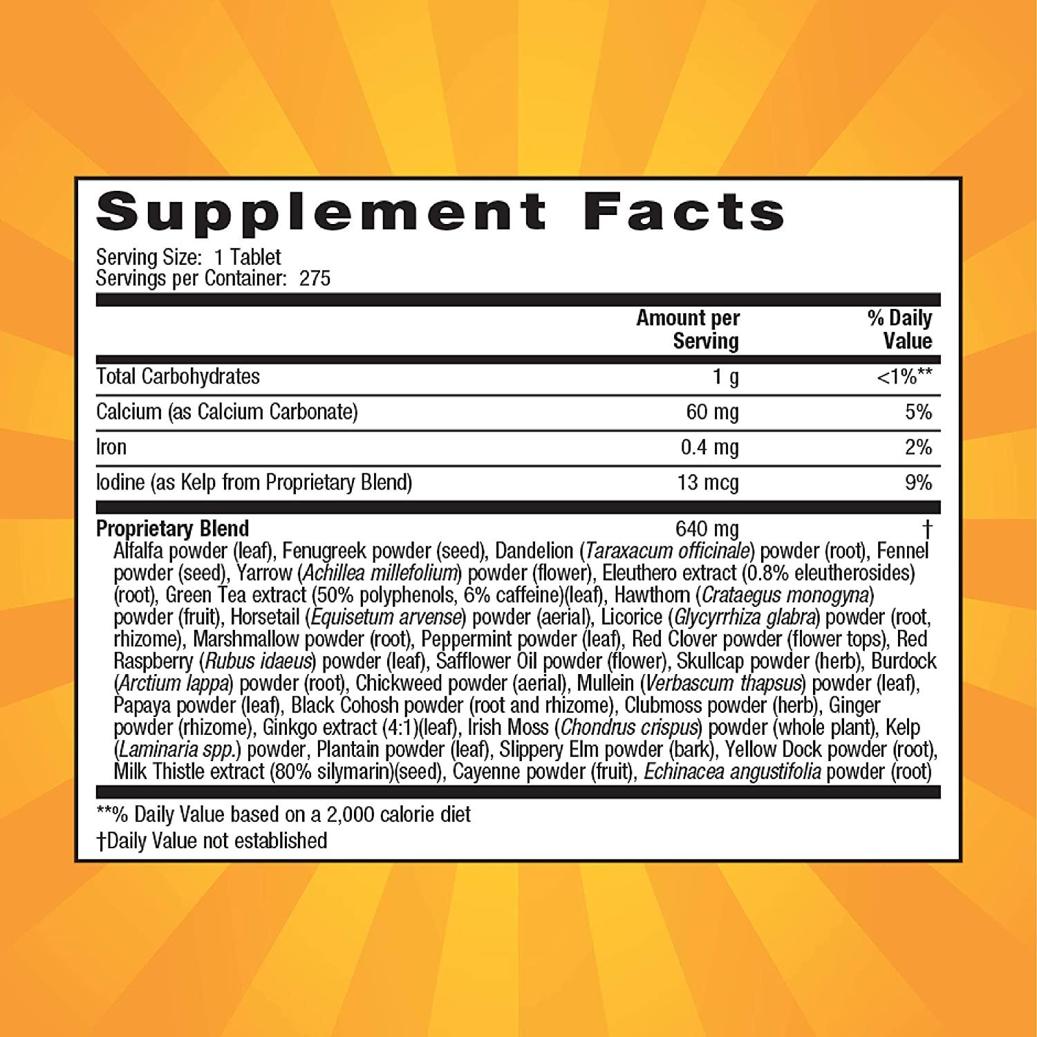 Nature's Secret Multi Herb Digestion & Detox Support - 275 Tablets with ...