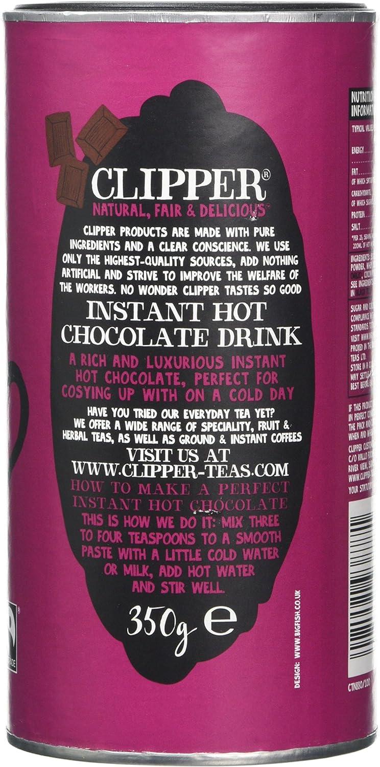 Clipper Fairtrade Instant Hot Chocolate 350g - Ethically Sourced Cocoa ...