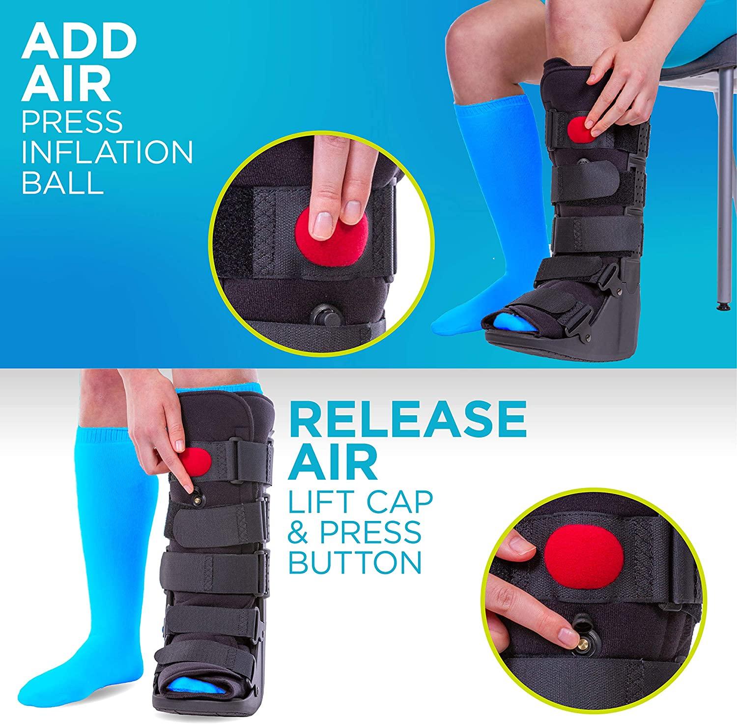 BraceAbility Tall Pneumatic Walking Boot - Medium | Orthopedic CAM Air ...