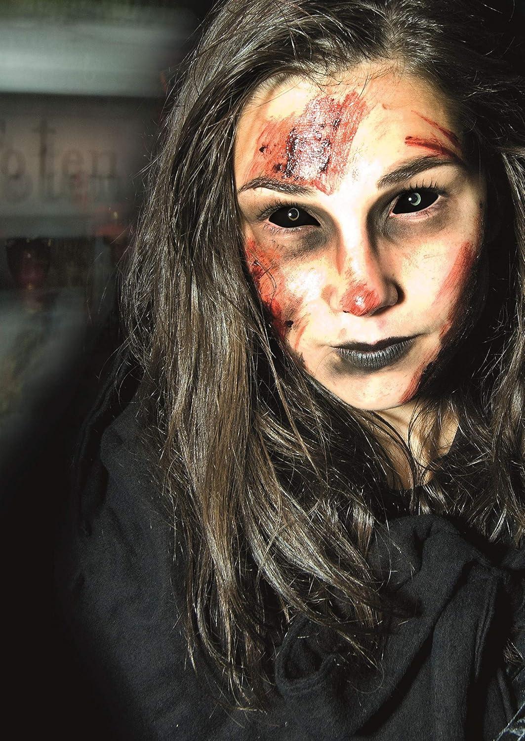 Eyecatcher 84091541-S03 Black Colored Sclera Contact Lenses - 1 Pair for Carnival Mardi Gras ...