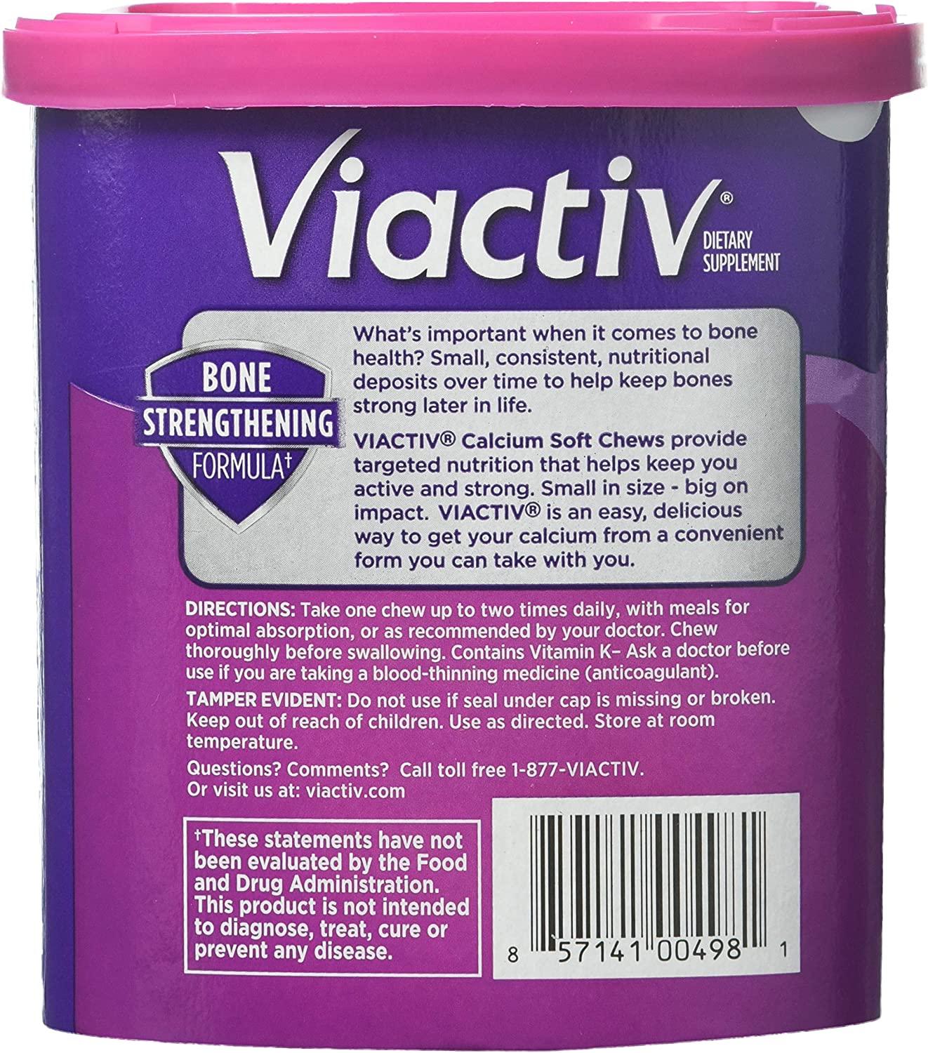 Viactiv Calcium Plus Vit D & K Soft Chews Caramel - 100 ct Pack of 2 ...