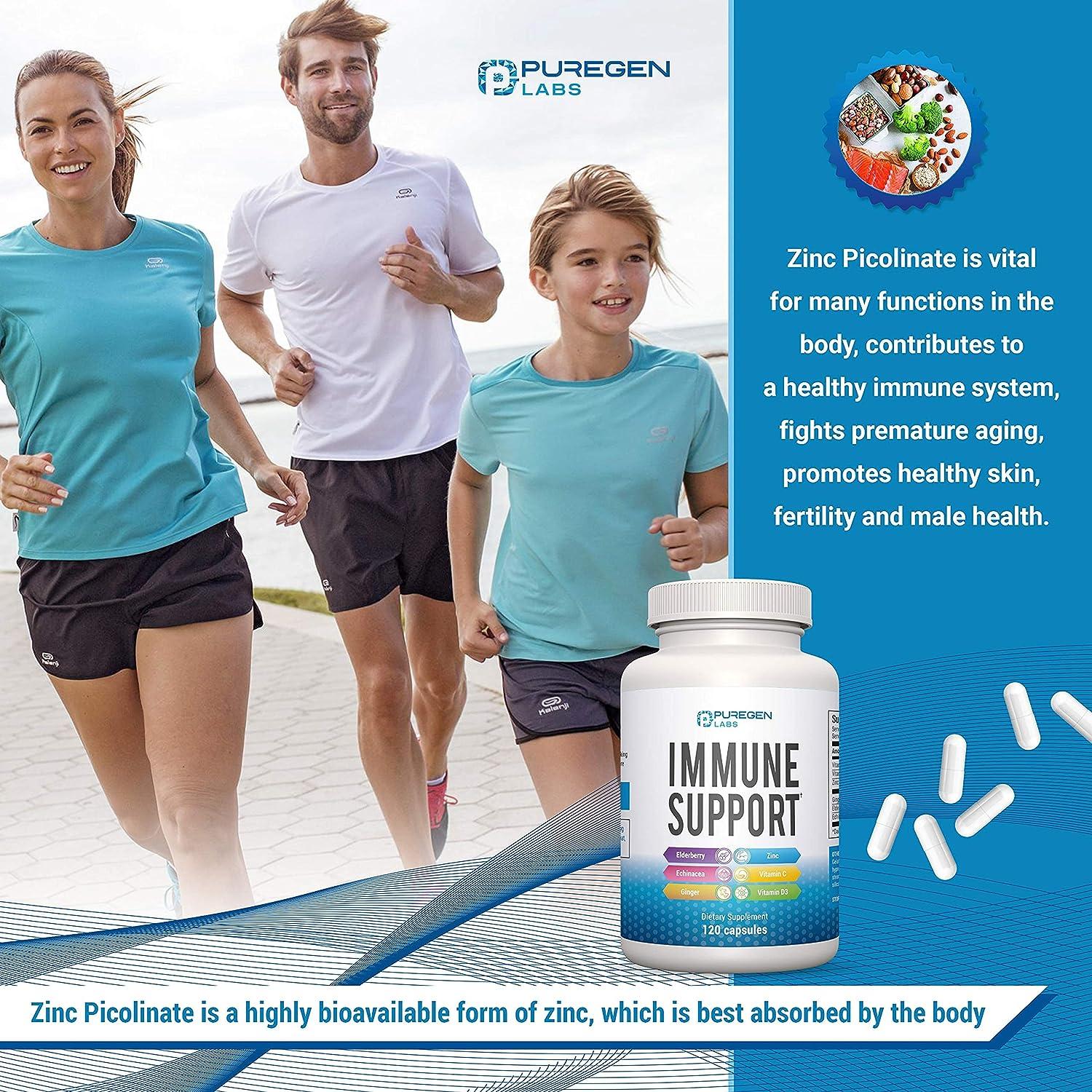 Immune Support Supplement - 6 in 1 Capsules with Elderberry, Echinacea ...