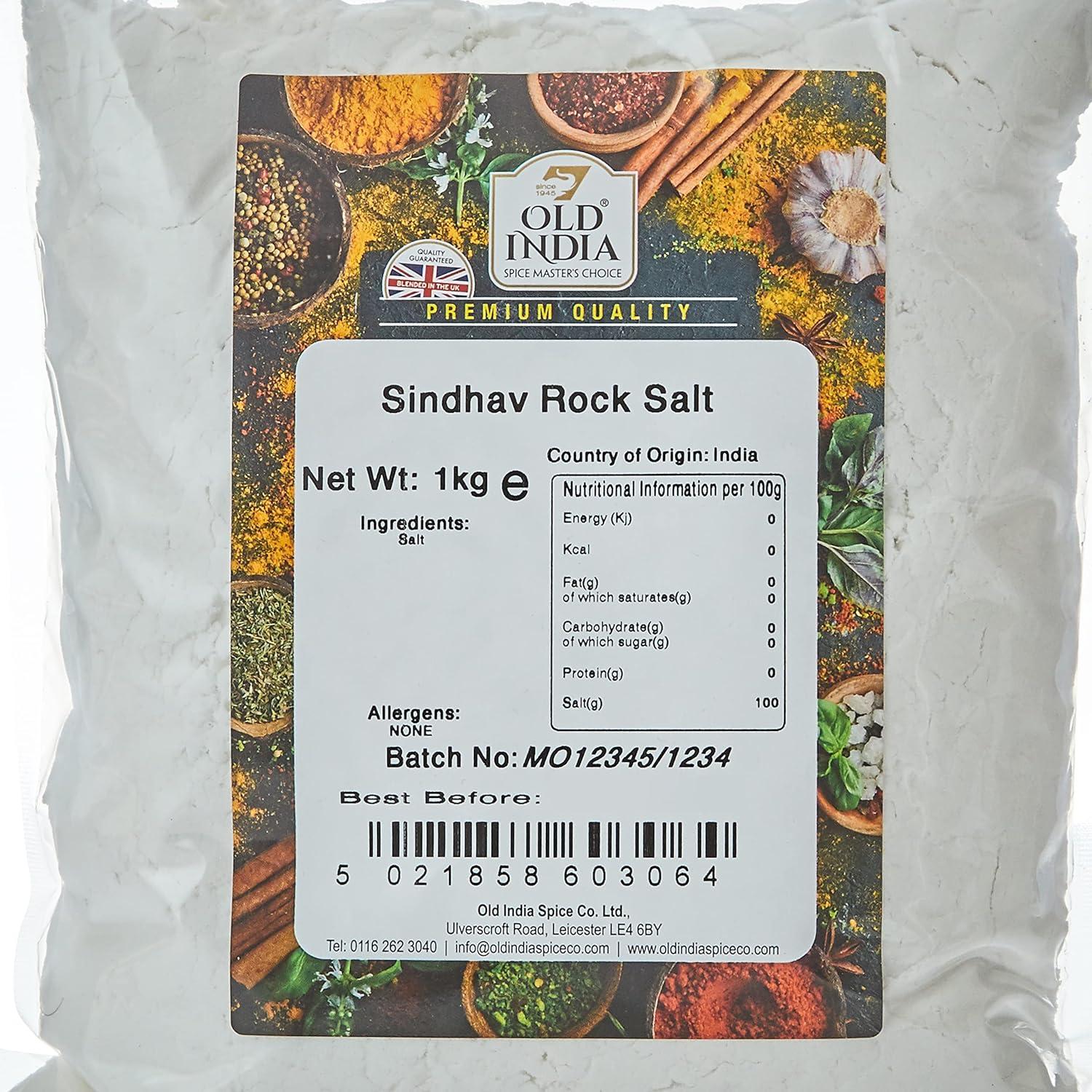 Old India Sindhav Rock Salt 1kg | Buy Now with Express International Delivery | GoSupps.com