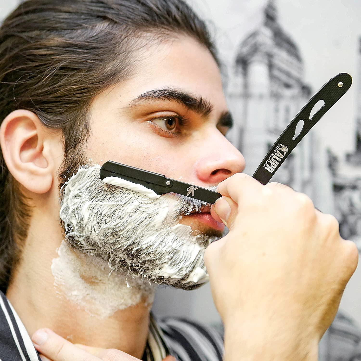 Kaliph Professional Barber Straight Razor Set - 2Pcs Shavette Straight ...