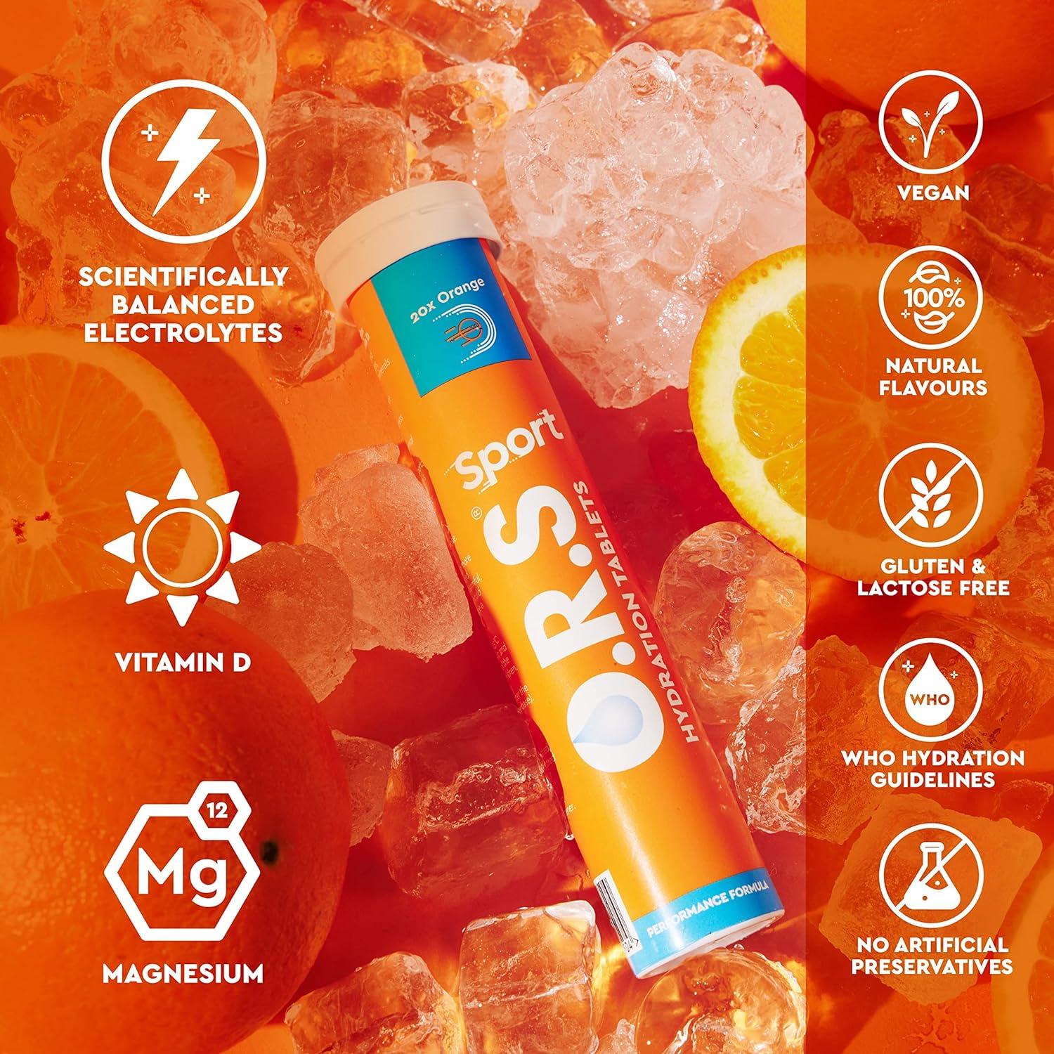 O.R.S Sport Hydration Tablets with Electrolytes Vegan Gluten and ...