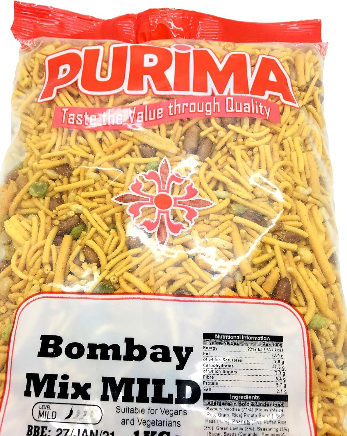 Bombay Mix MILD 1Kg - Crunchy Snack - PURIMA MILD 1 kg (Pack of 1 ...