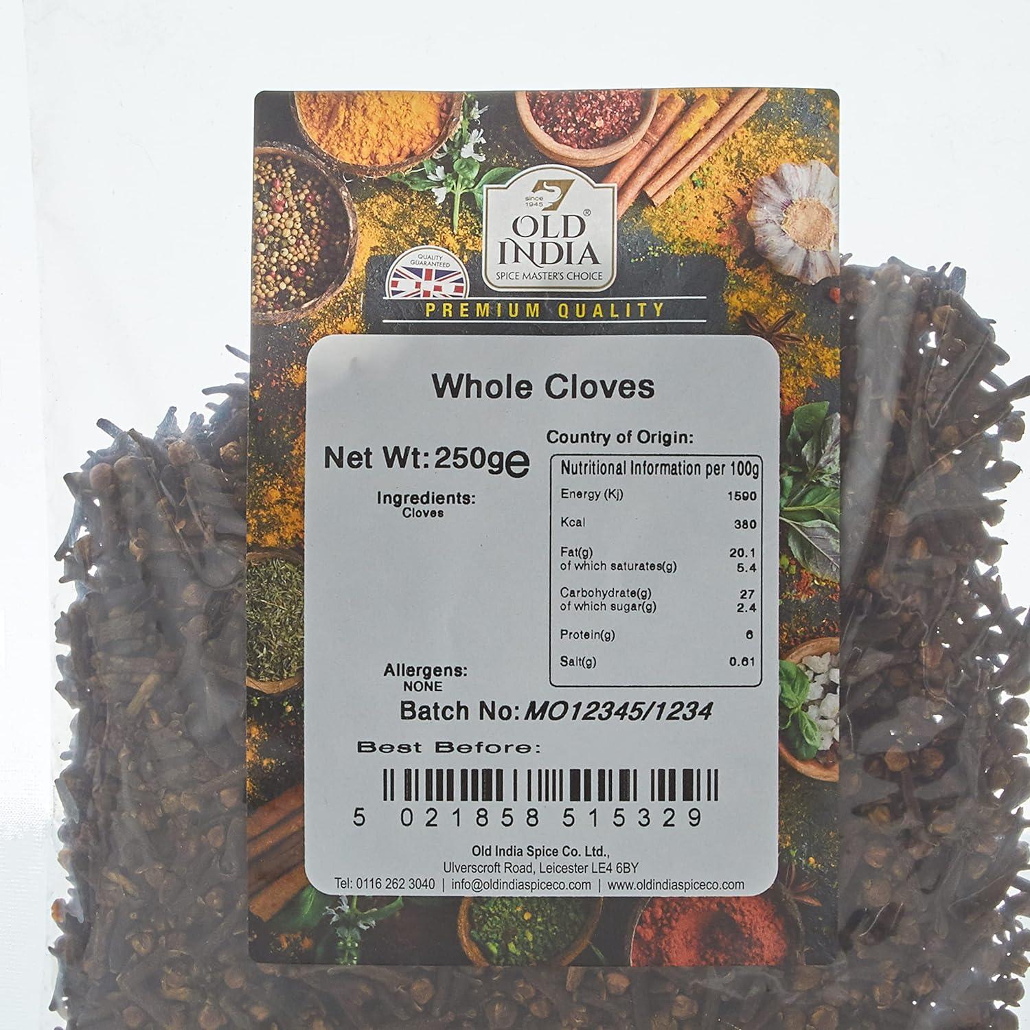 Old India Whole Cloves 250g - Premium Quality Cloves for Cooking and ...