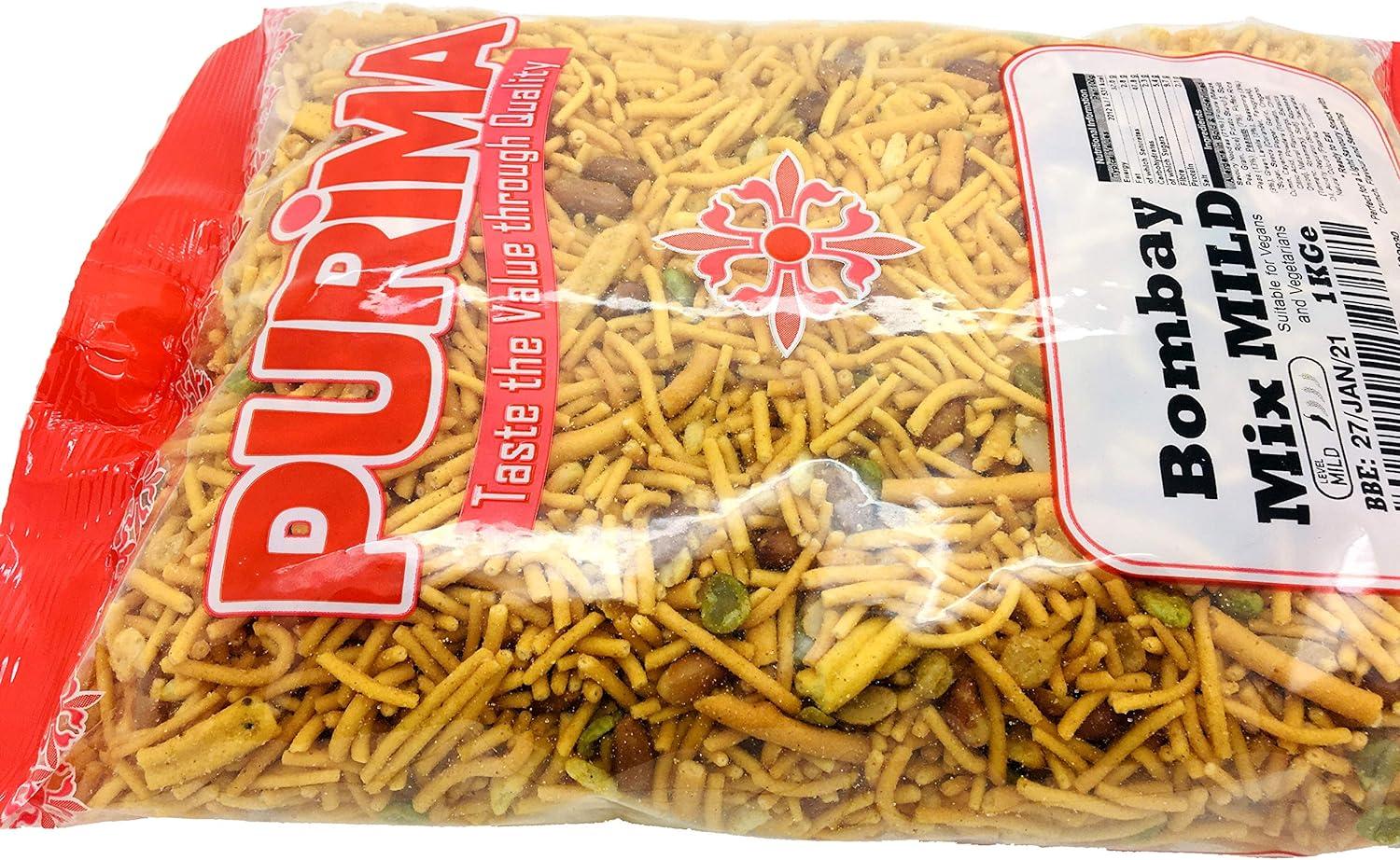 Bombay Mix MILD 1Kg - Crunchy Snack - PURIMA MILD 1 kg (Pack of 1 ...