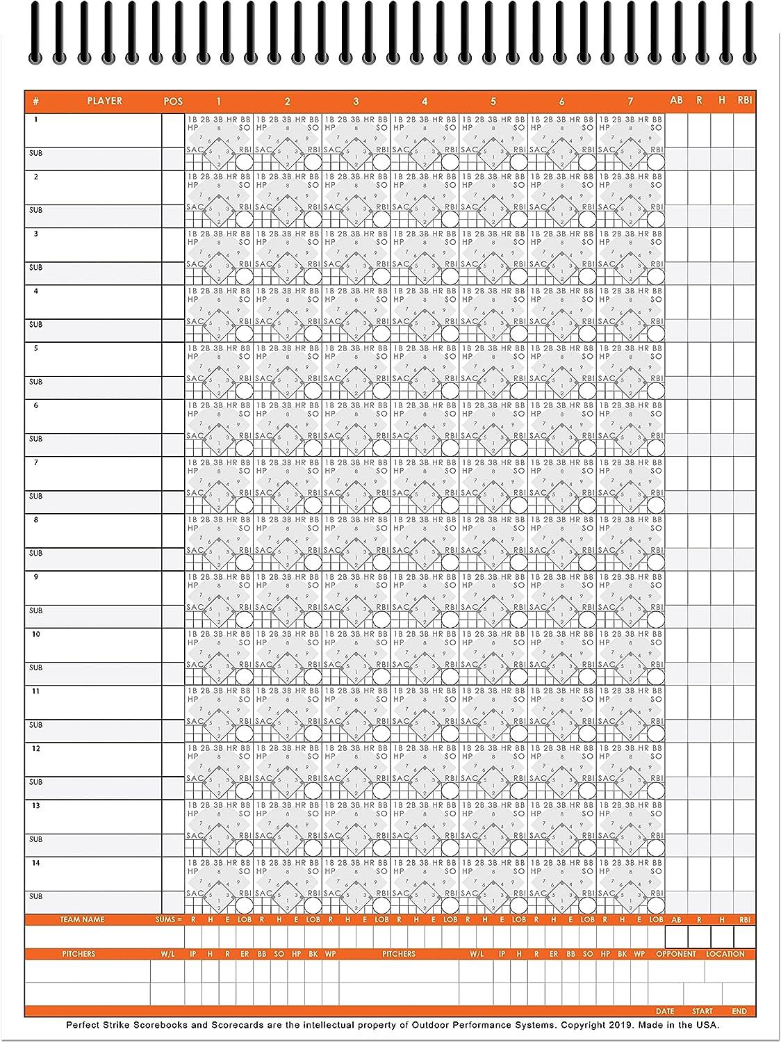 Softball Scorebook with Rules & Scoring | Heavy Duty for Youth & Adult ...