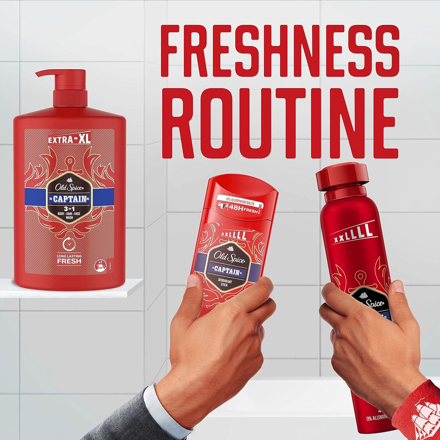 Old Spice Captain 3-in-1 Men's Shower Gel 1000ml - Sandalwood & Sea Air ...