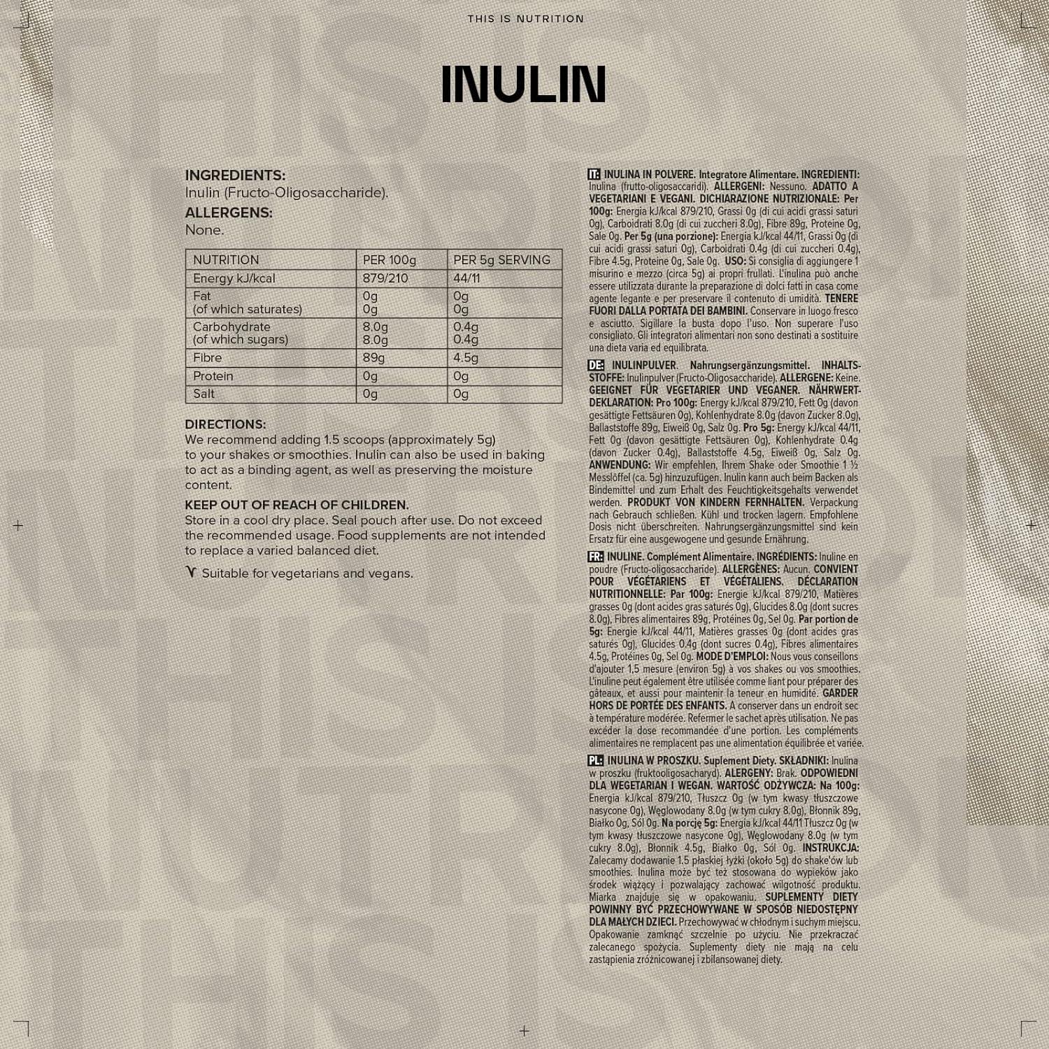 Bulk Inulin Powder 500g - High Fiber Supplement for Gut Health | Buy ...