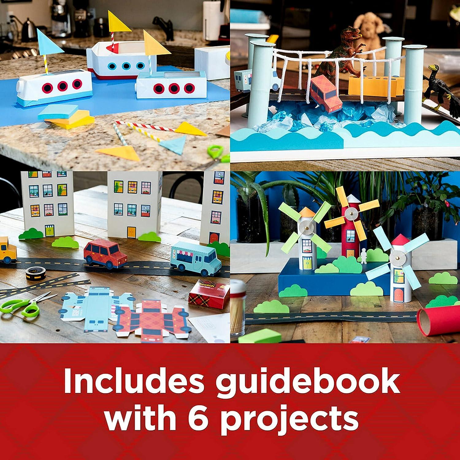 Scotch STEAM Kids Craft Kit STEM City Crafter Build Box Super-Hold Tape ...