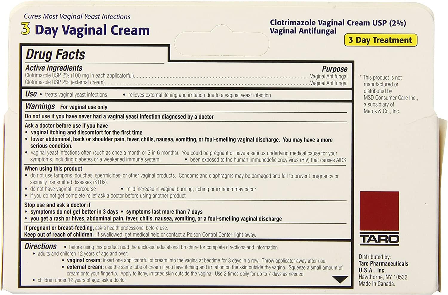 Clotrimazole 3 Day Vaginal Cream 0.74 Oz - Fast-Acting Relief with 3 ...