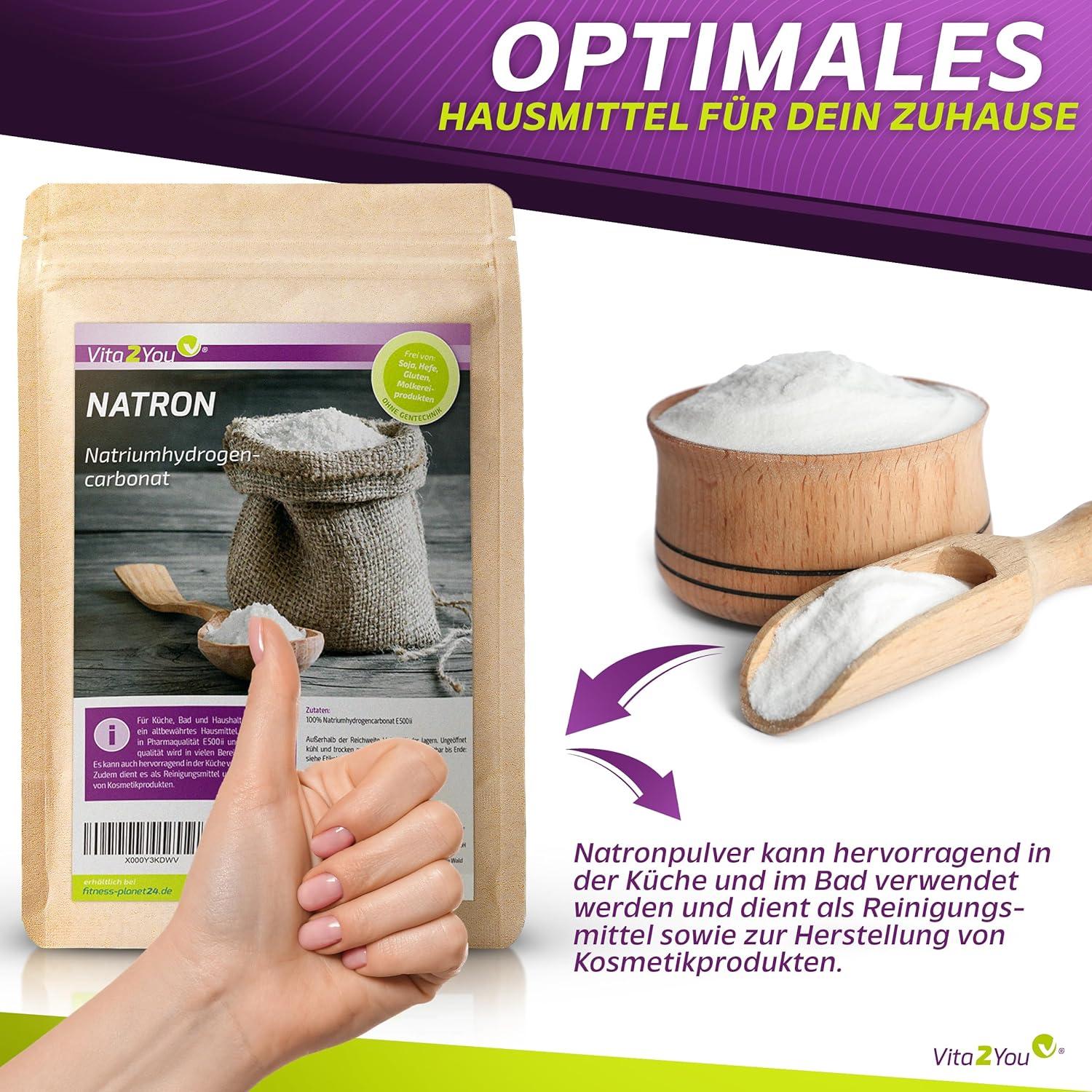 Vita2you Natron Powder 2000g - Premium Baking Powder | Food Grade ...