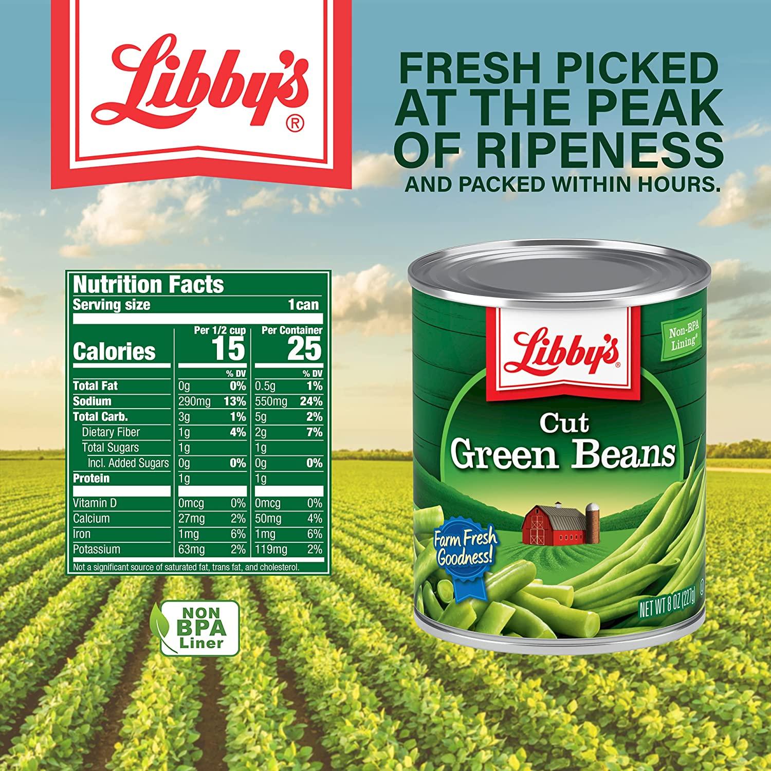 Libby's Cut Green Beans | Naturally Delicious Mild & Subtly Sweet | Crisp-Tender Bite | No ...