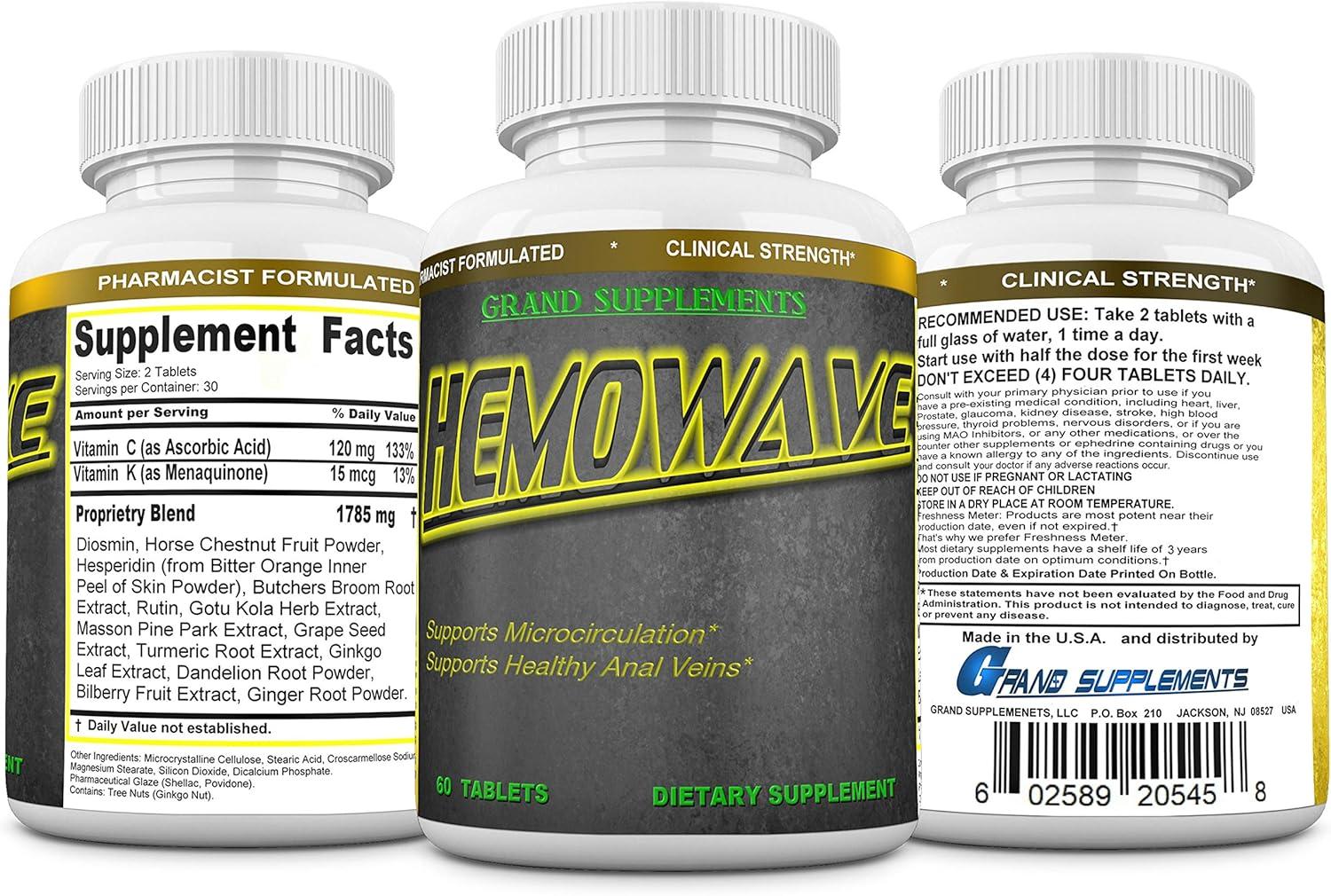 HEMOWAVE Hemorrhoid Relief - Natural Piles Treatment with Vitamin K ...