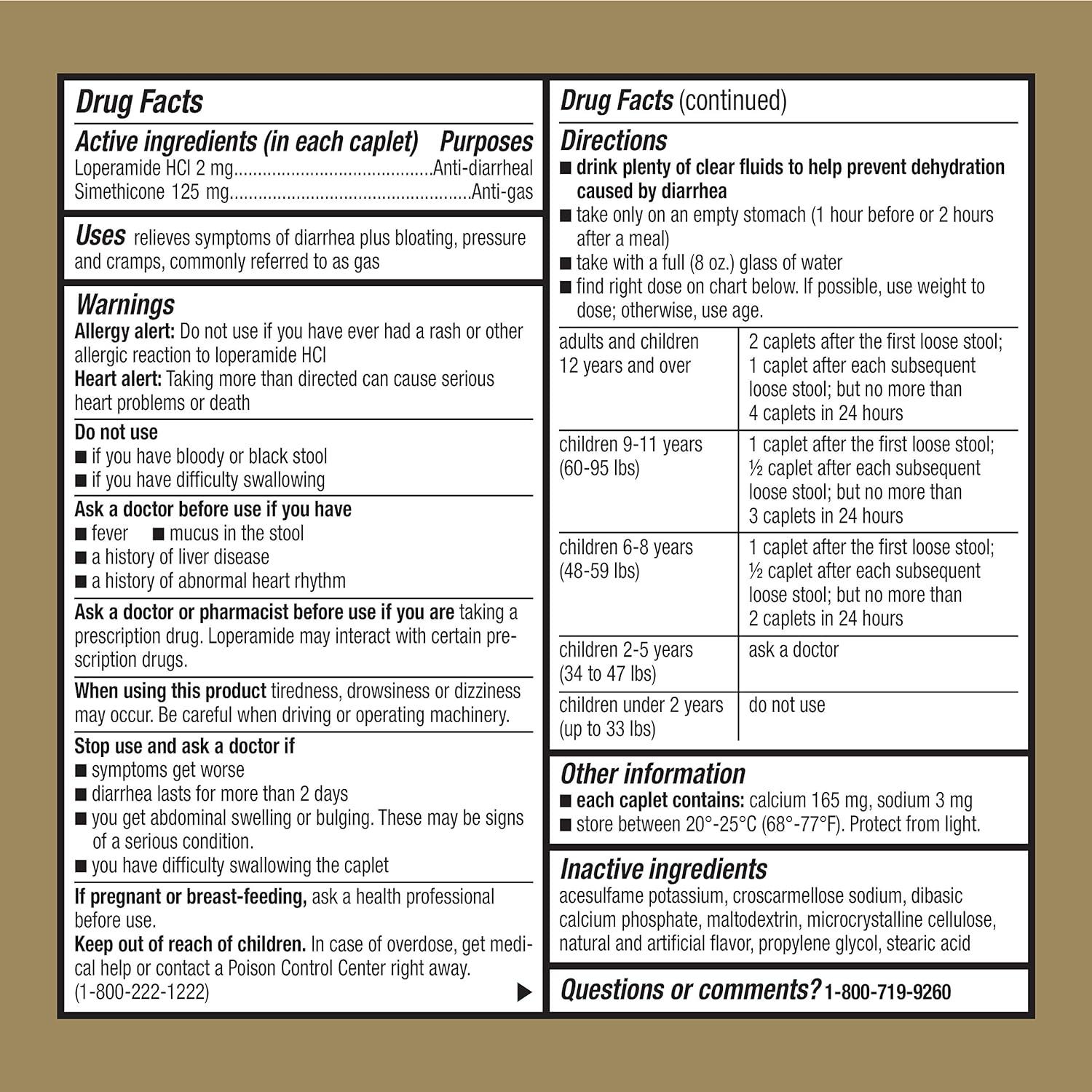 GoodSense Loperamide Hydrochloride and Simethicone Tablets 2mg/125mg ...
