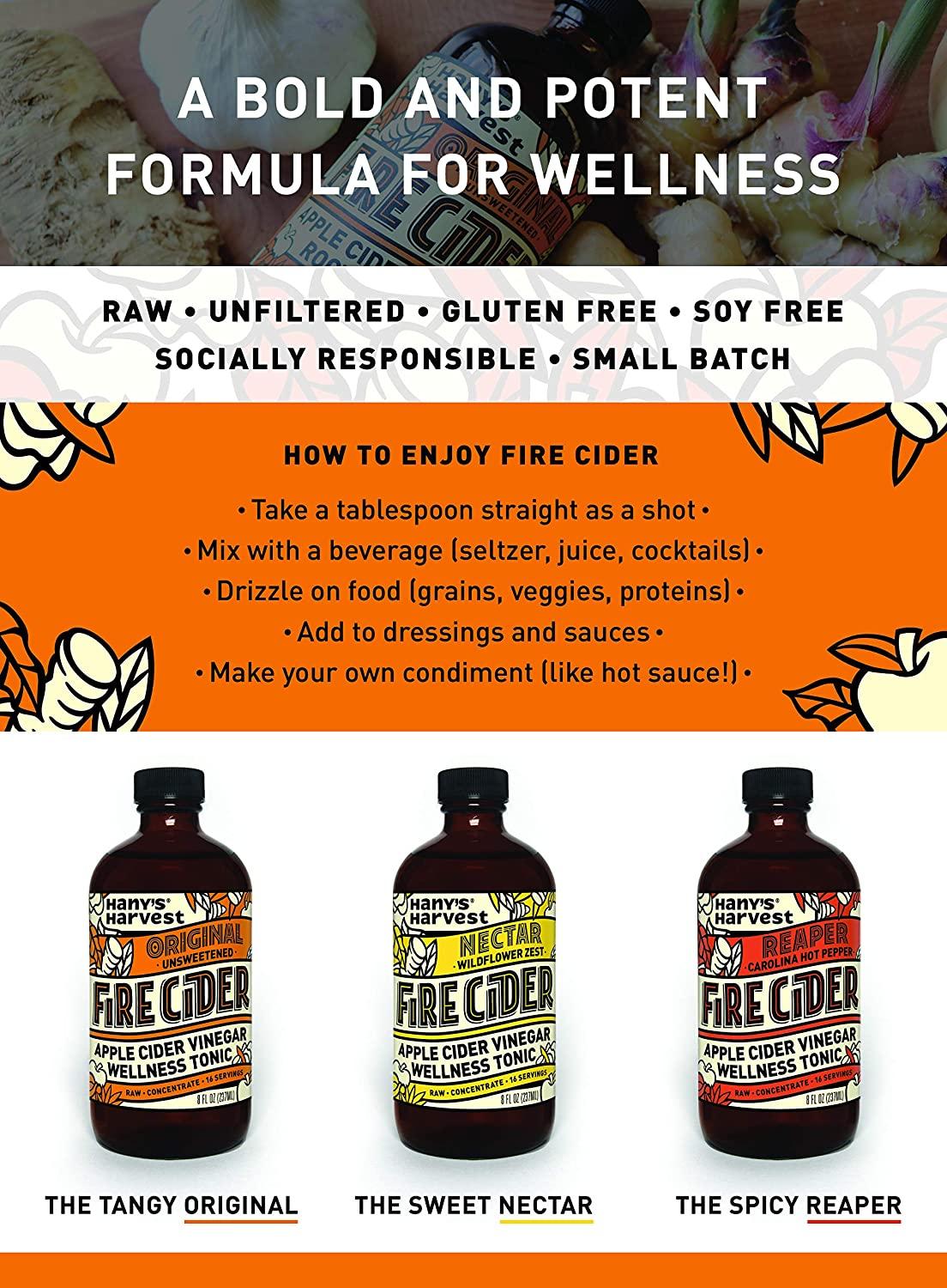 Hany's All Natural Carolina Reaper Fire Cider Tonic with Raw Unfiltered ...