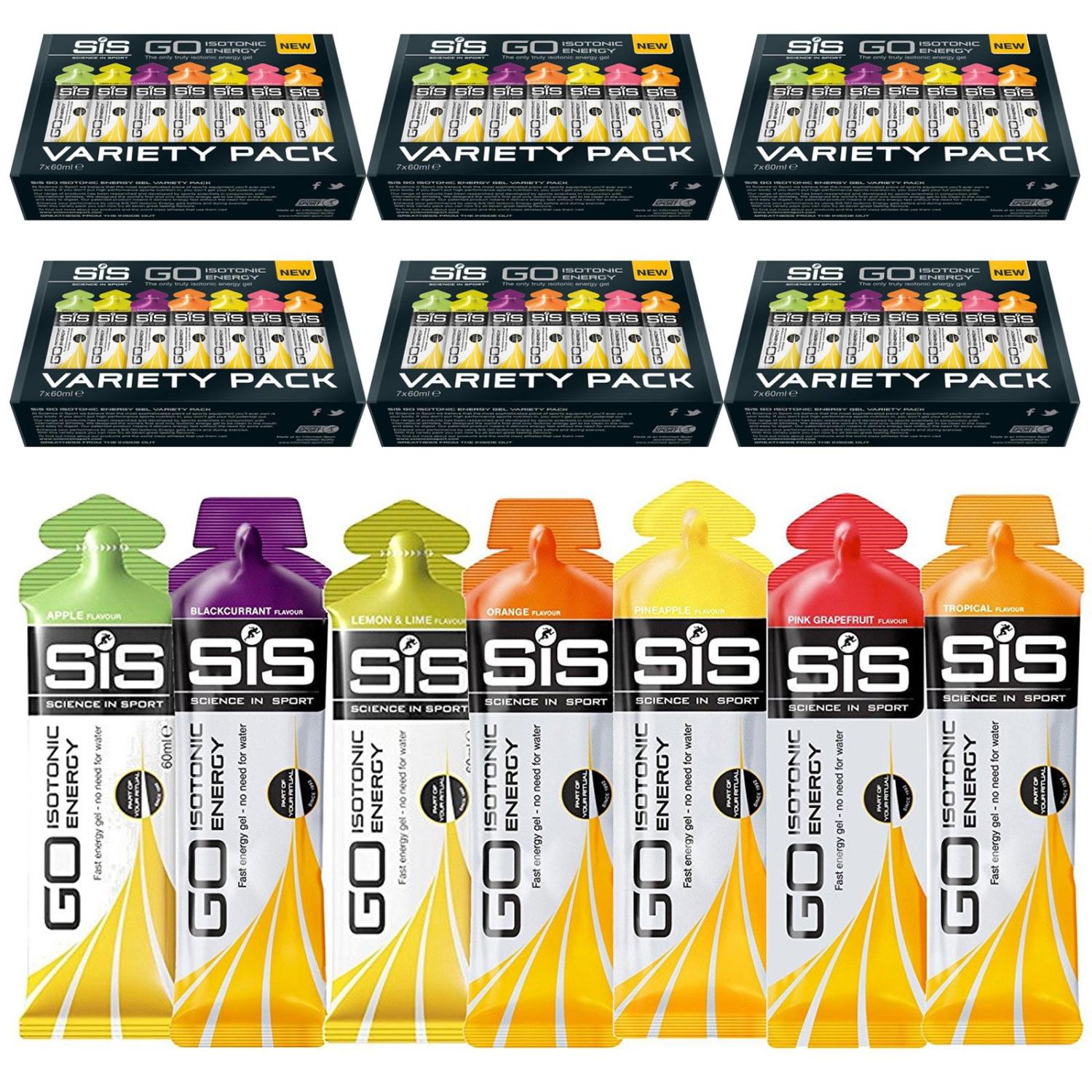 Science in Sport Go Isotonic Energy Gels Variety Pack x 6 Boxes (42 ...