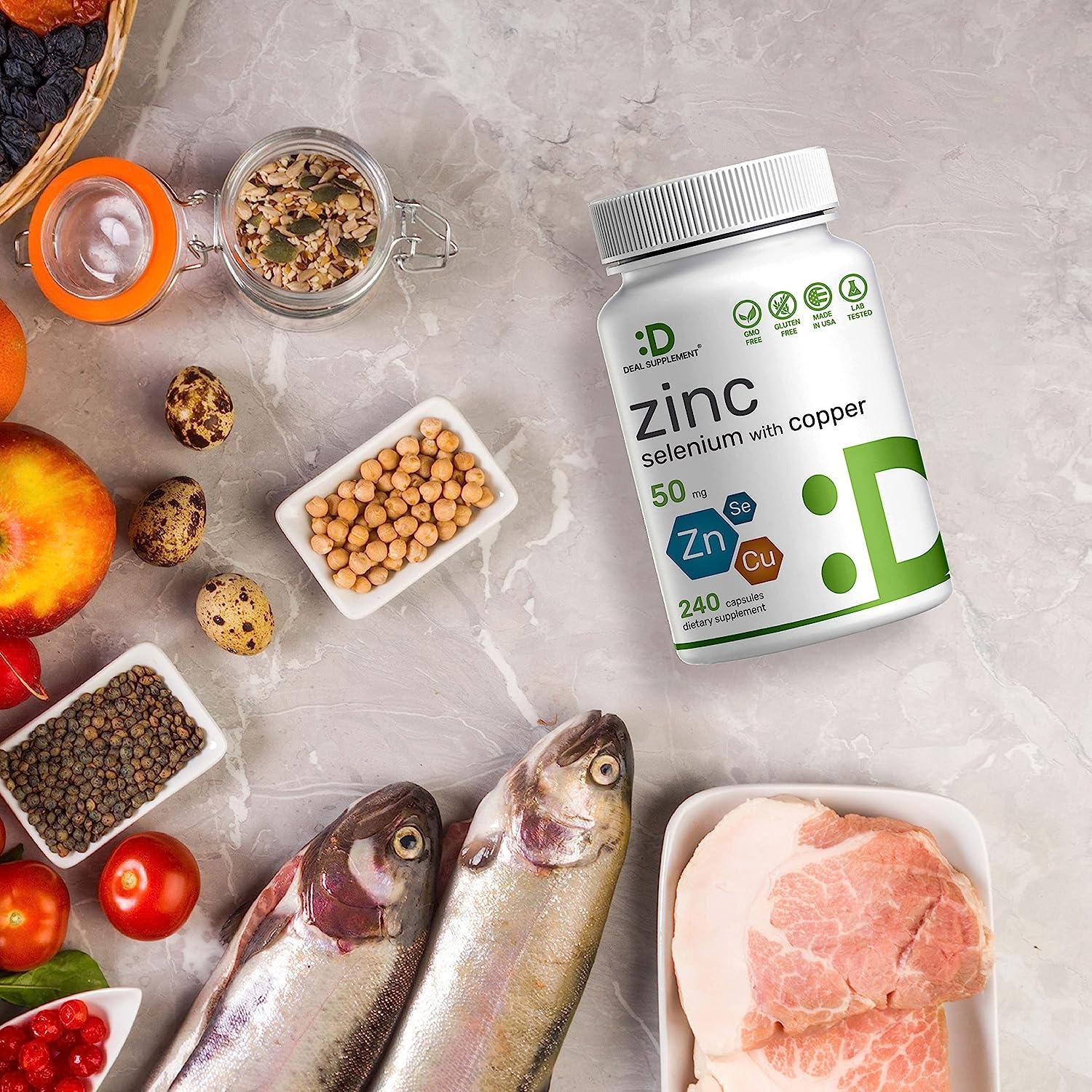 Zinc 50mg + Selenium 200mcg + Copper 240 Capsules | 8 Month Supply ...