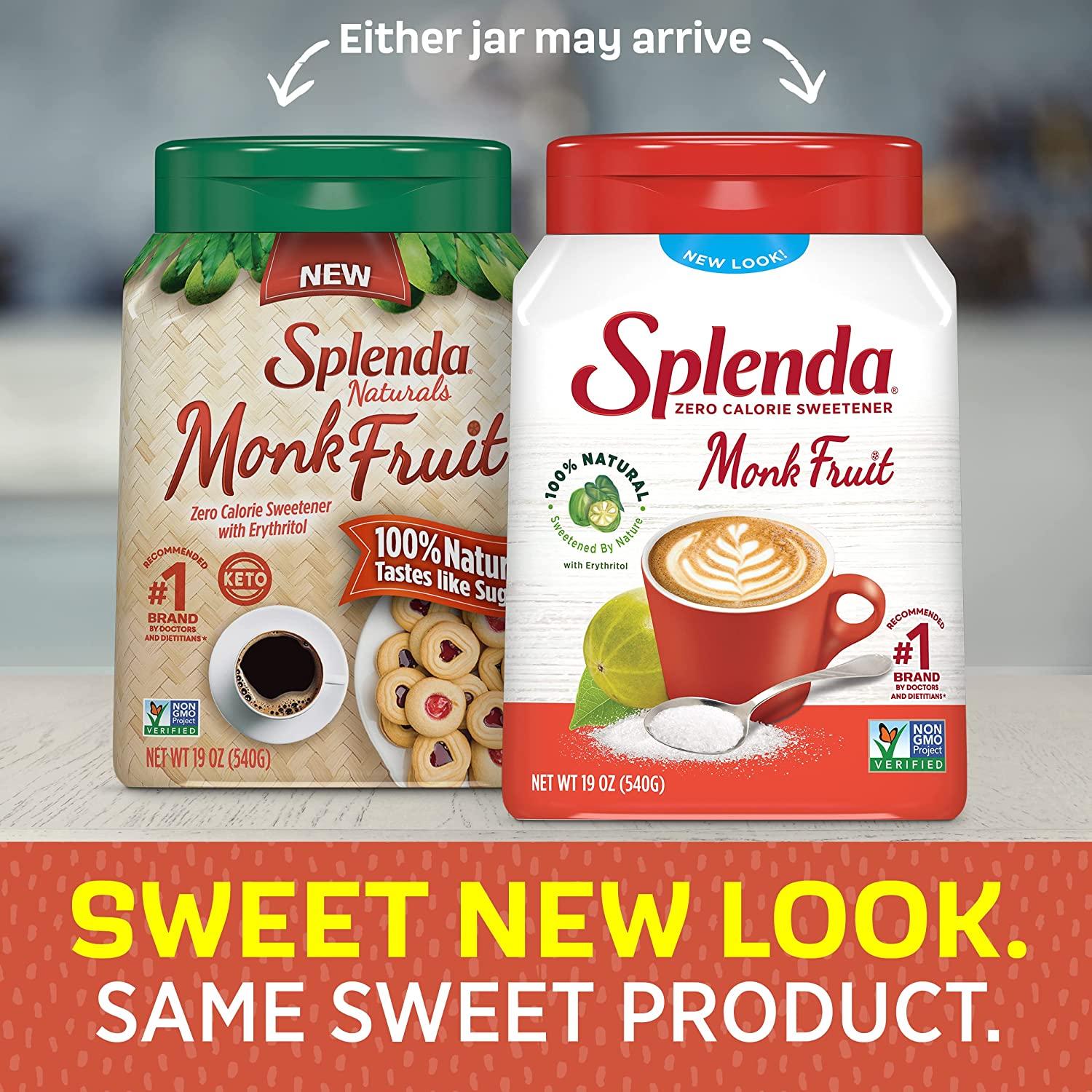 SPLENDA Naturals Monk Fruit Zero Calorie All Natural Granulated ...