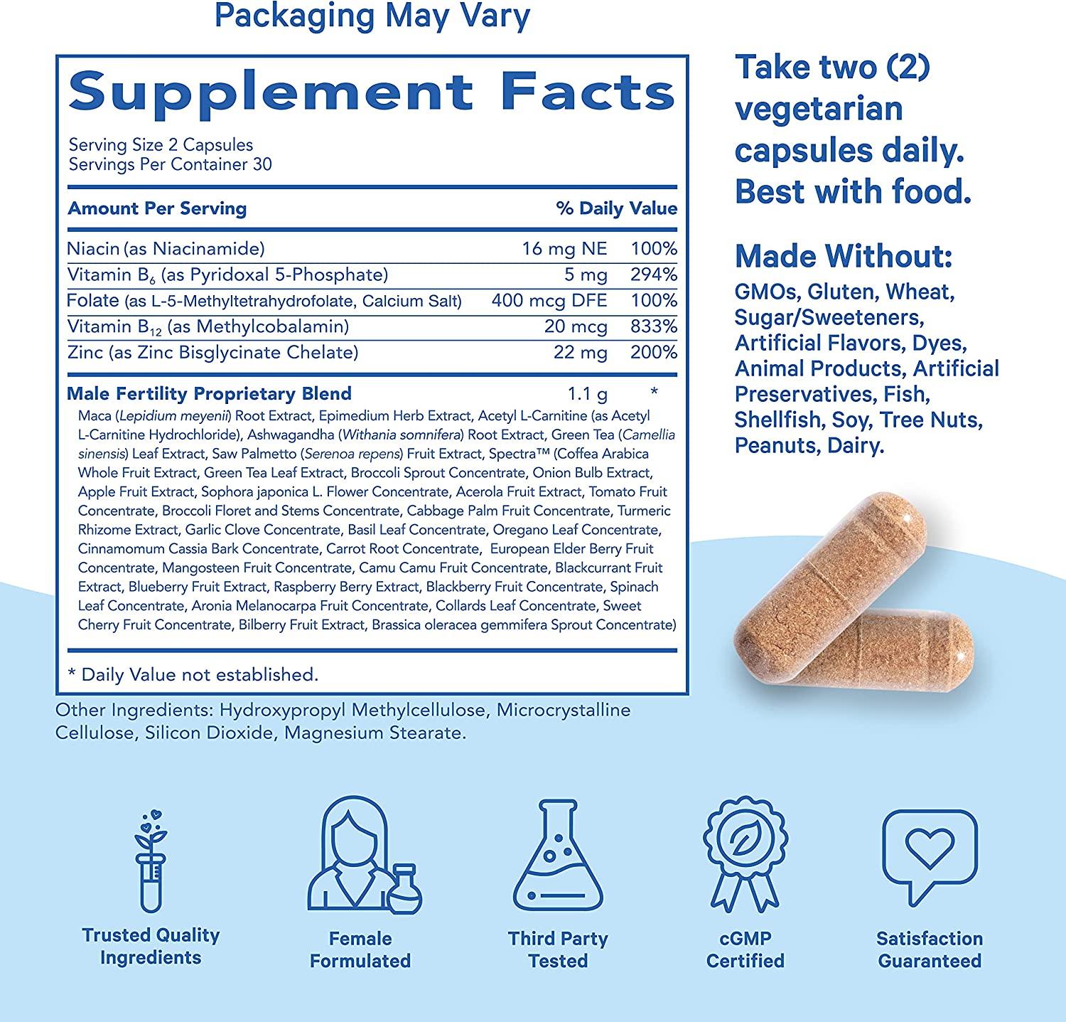 Blue Stork Men's Fertility Support - Prenatal Multivitamin with Maca ...