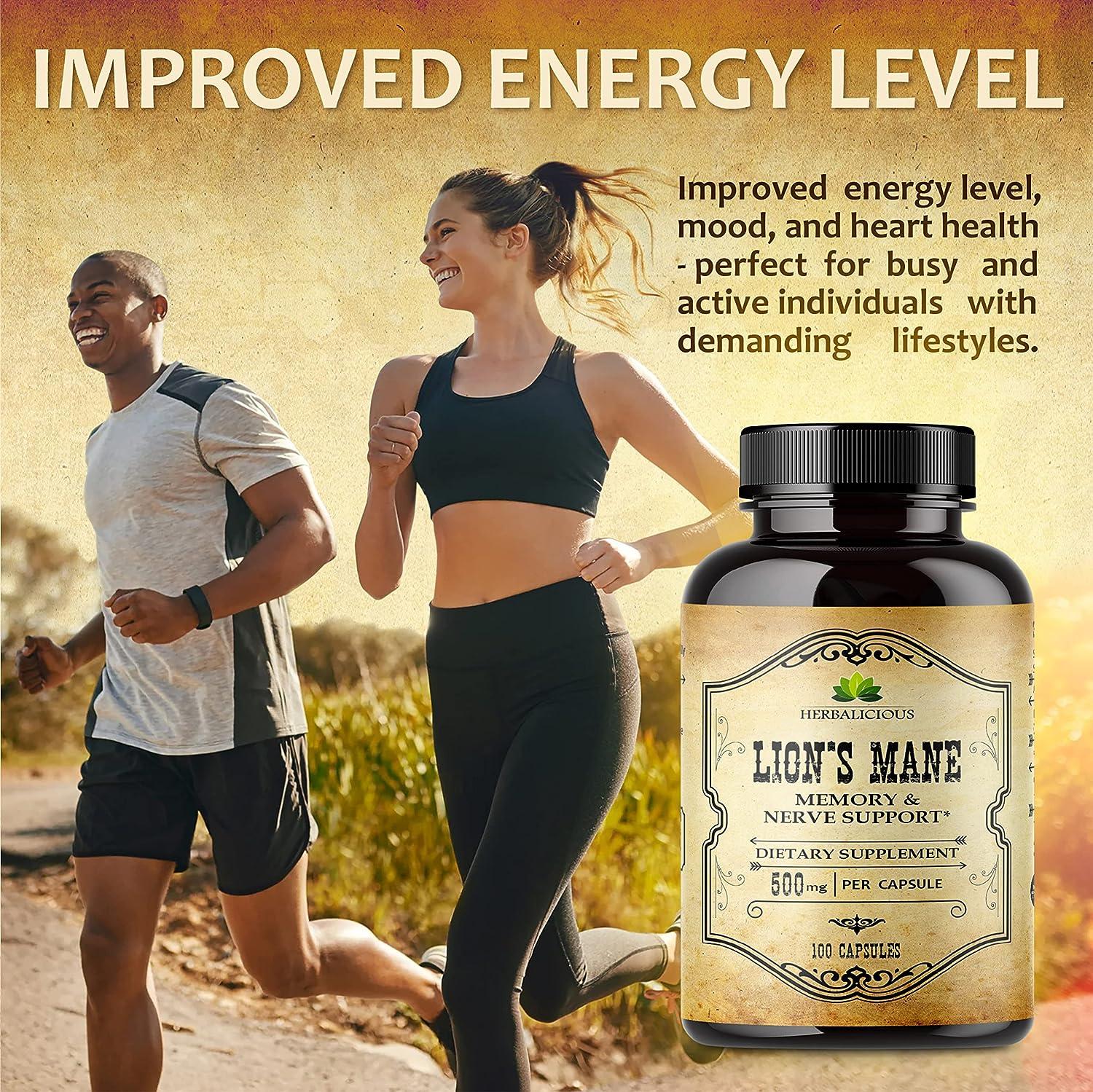 Premium Lion's Mane Mushroom Capsules for Memory & Nerve Support ...