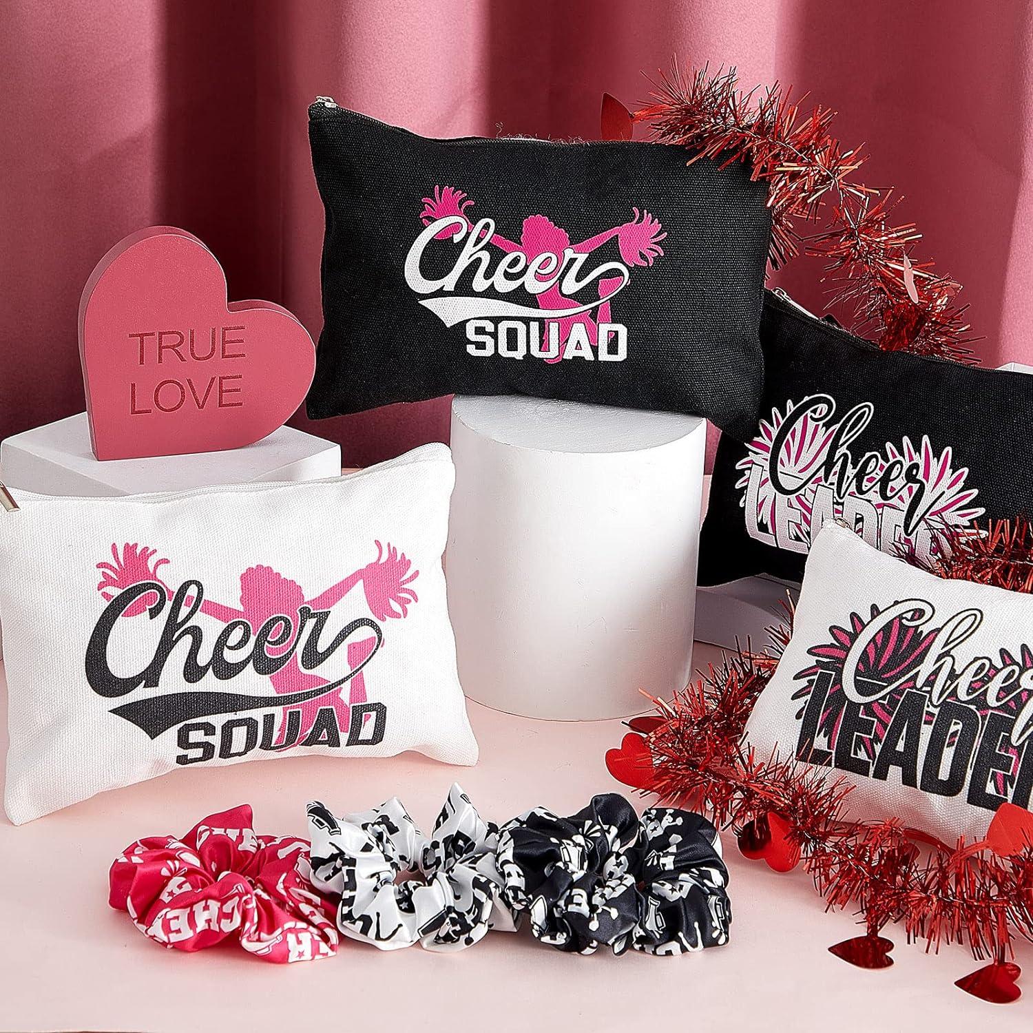 24 Pieces Cheer Bags for Cheerleaders Cheer Scrunchies Canvas Cheer ...