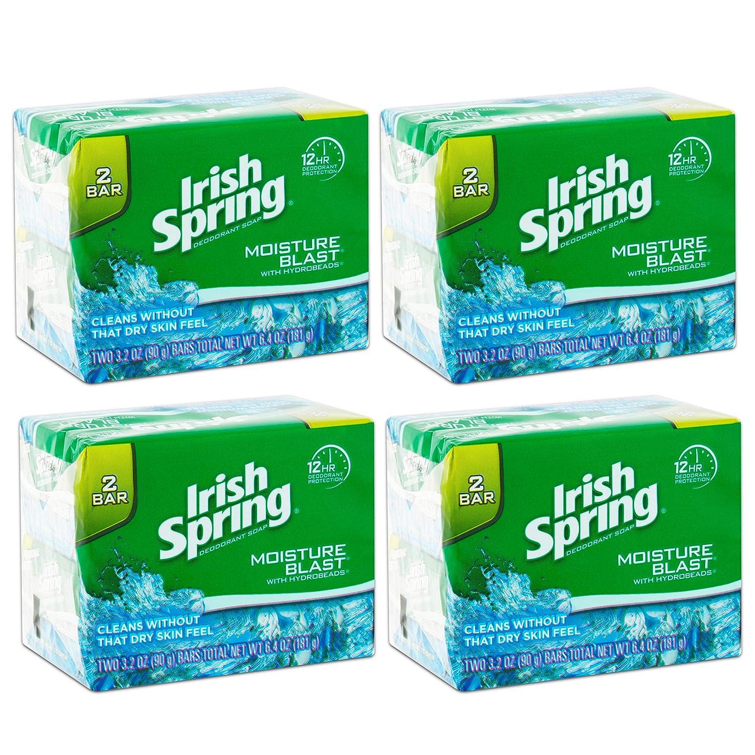 Irish Spring Deodorant Bar Soap Moisture Blast with HydroBeads 3.75oz ...