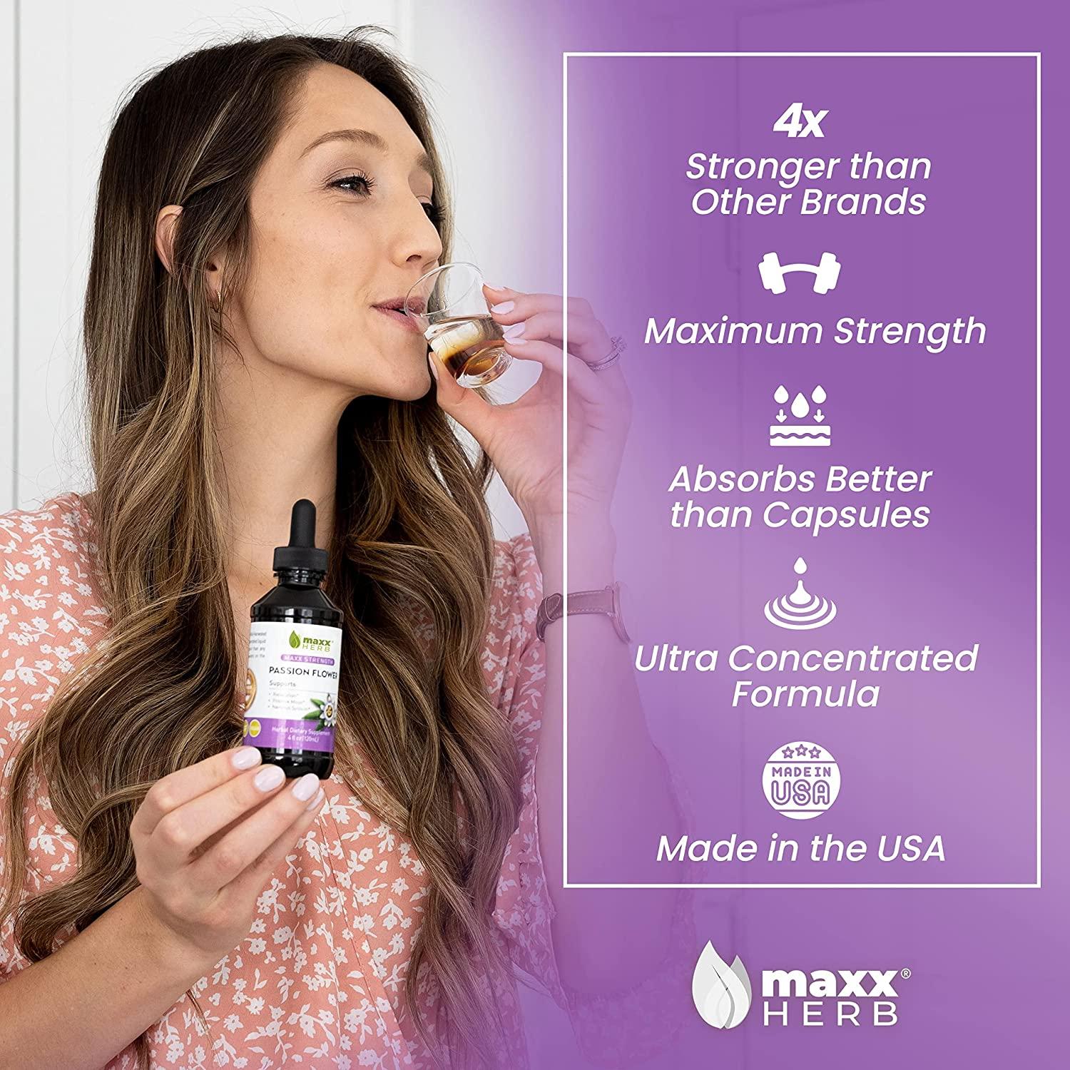 Maxx Herb Passion Flower Extract - Max Strength Liquid for Relaxation ...