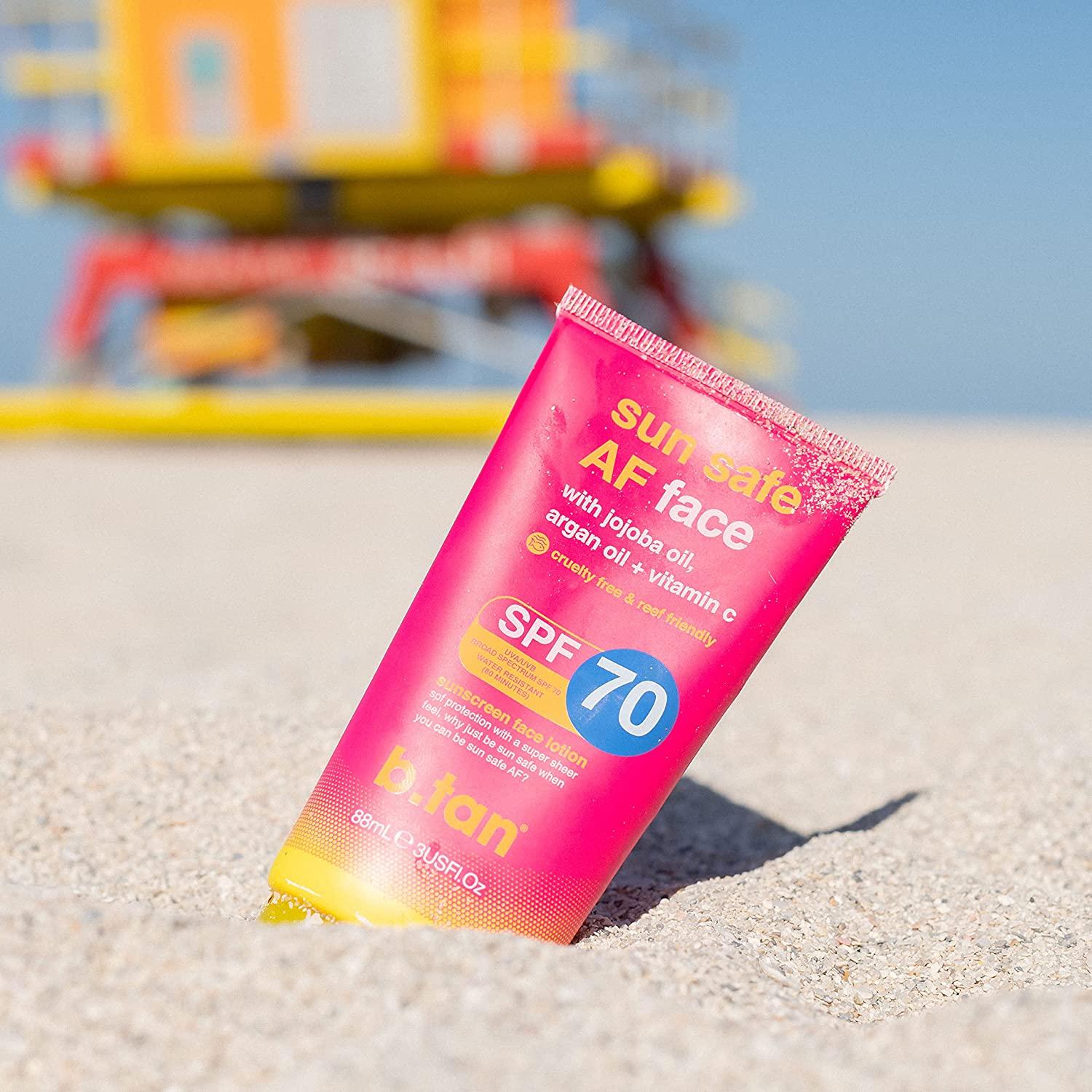 b.tan SPF 70 Face Sunscreen | Sun Safe AF Facial Lotion - Hydrating ...